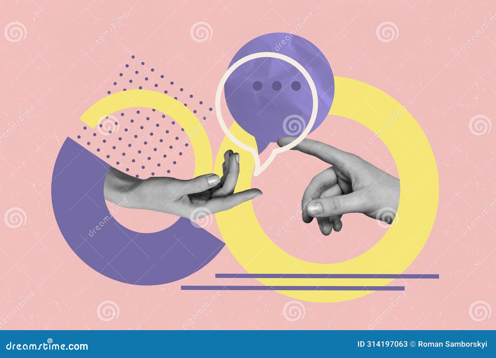 Creative Picture Collage Human Hands Arms Nonverbal Communication ...