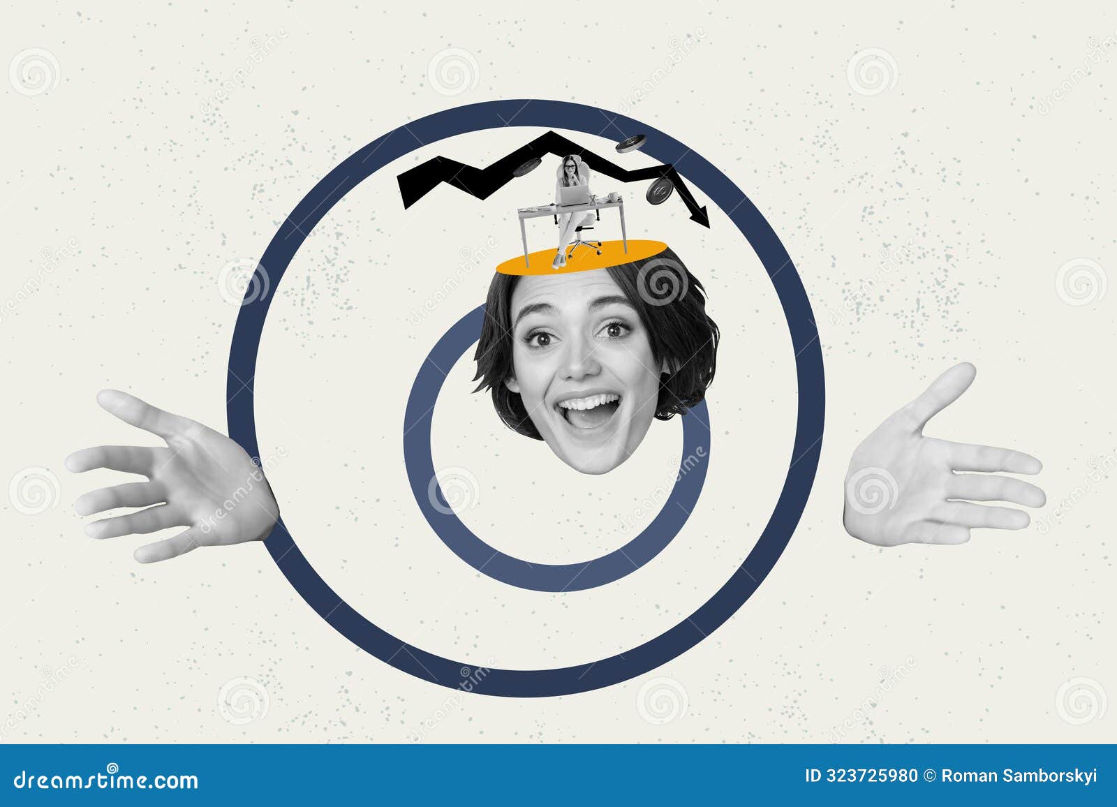 Art Collage, Inflation In 2025. Graph Of Inflation Upwards Into The Sky ...