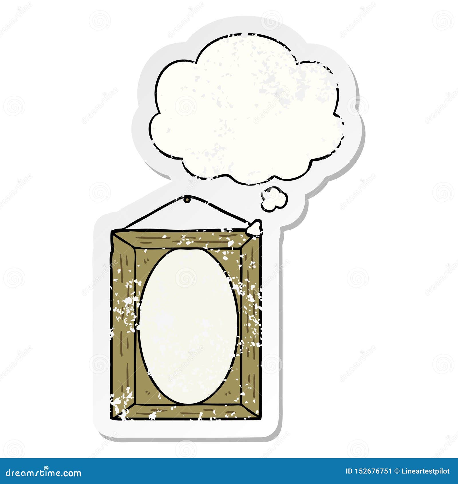 A Creative Picture Frame and Thought Bubble As a Distressed Worn ...