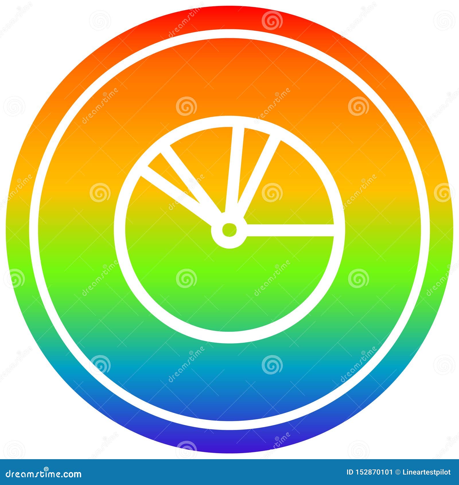 A Creative Pie Chart Circular in Rainbow Spectrum Stock Vector ...