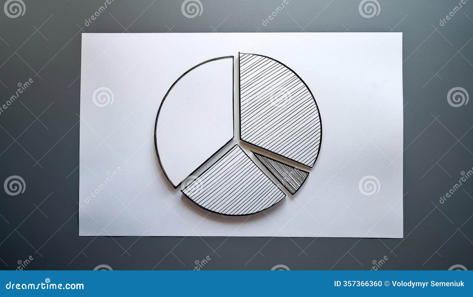 Creative Pie Chart Outline Sketched on Blank Sheet Resting on a Smooth ...