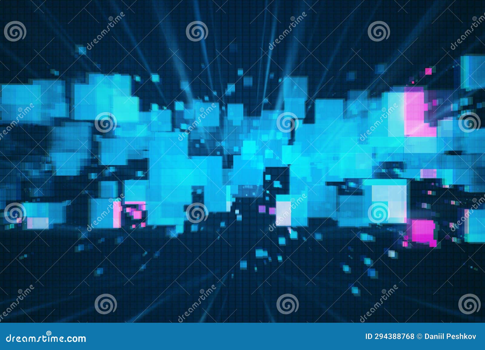 Creative Pixels on Abstract Dark Backdrop. Landing Page and Innovation ...