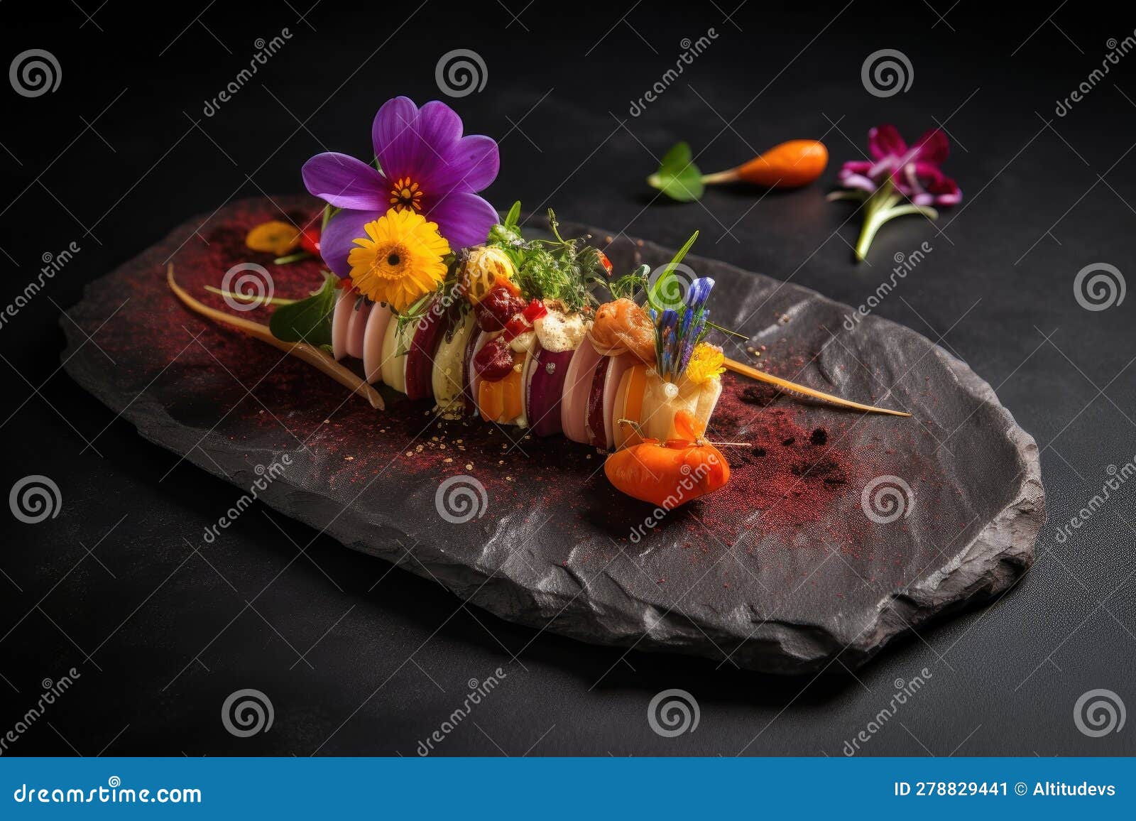 Creative Plating Style with Unique Textures and Flavors Stock ...