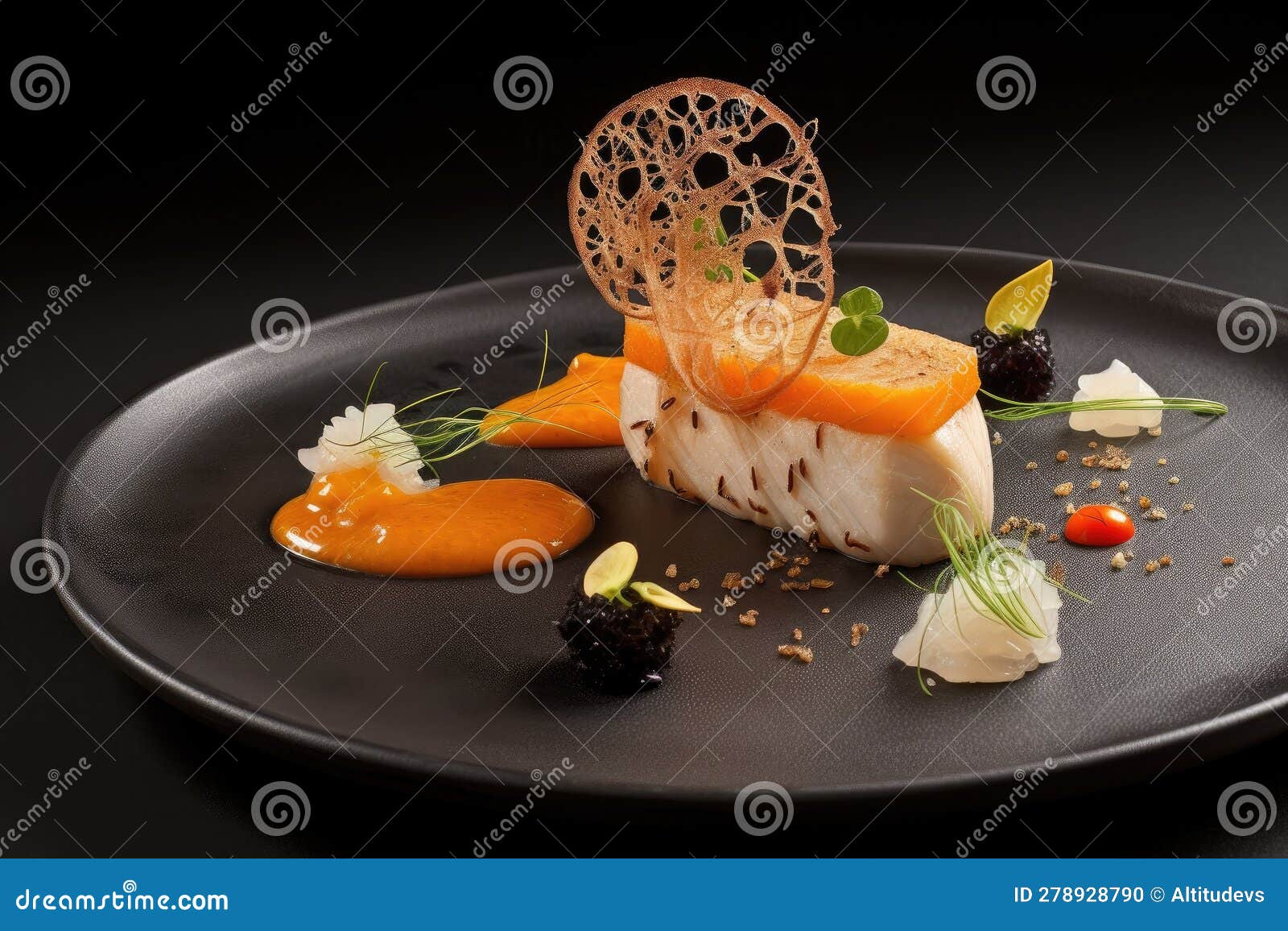 Creative Plating Style with Unique Textures and Flavors Stock ...