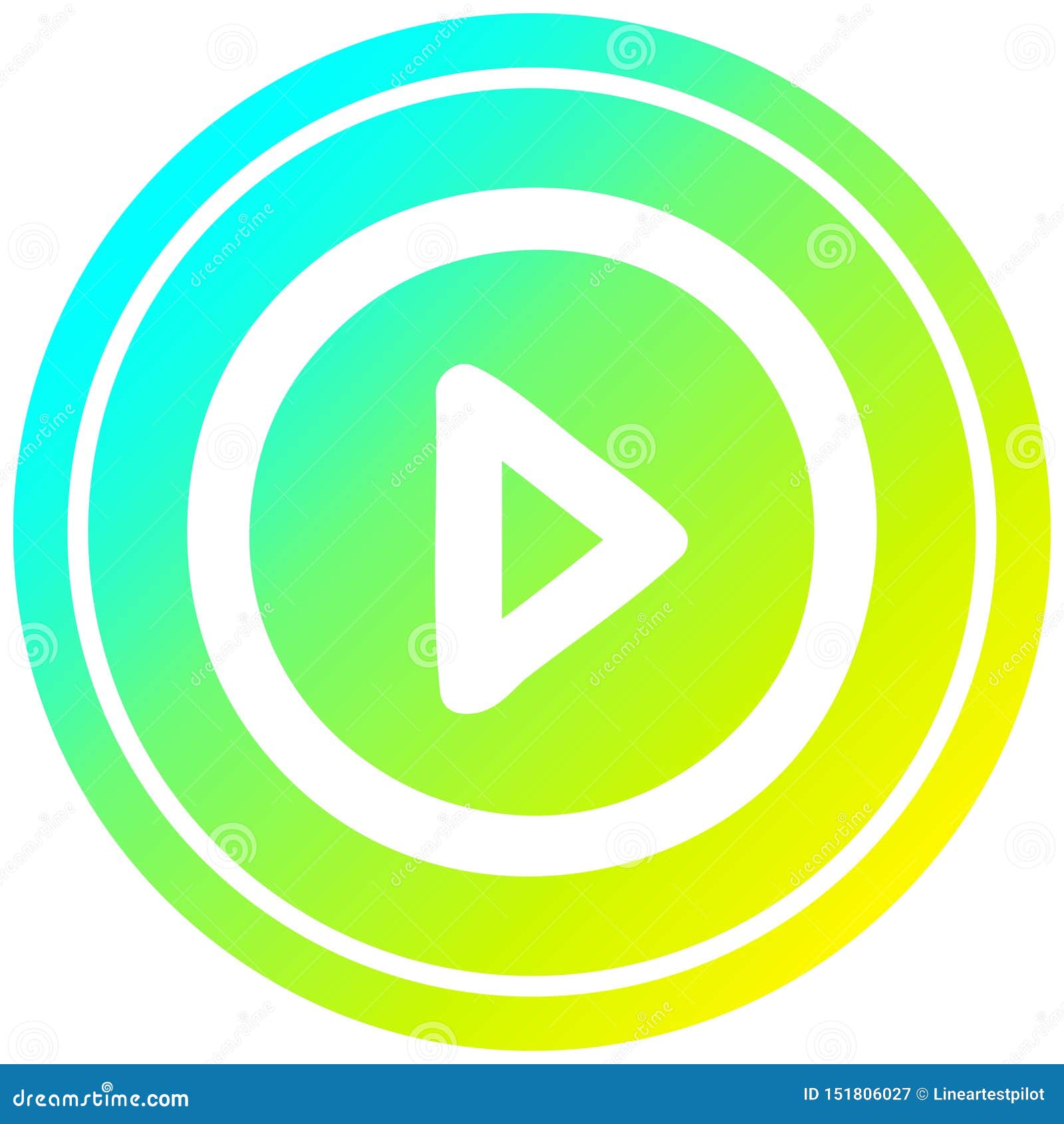 A Creative Play Button Circular in Cold Gradient Spectrum Stock Vector ...