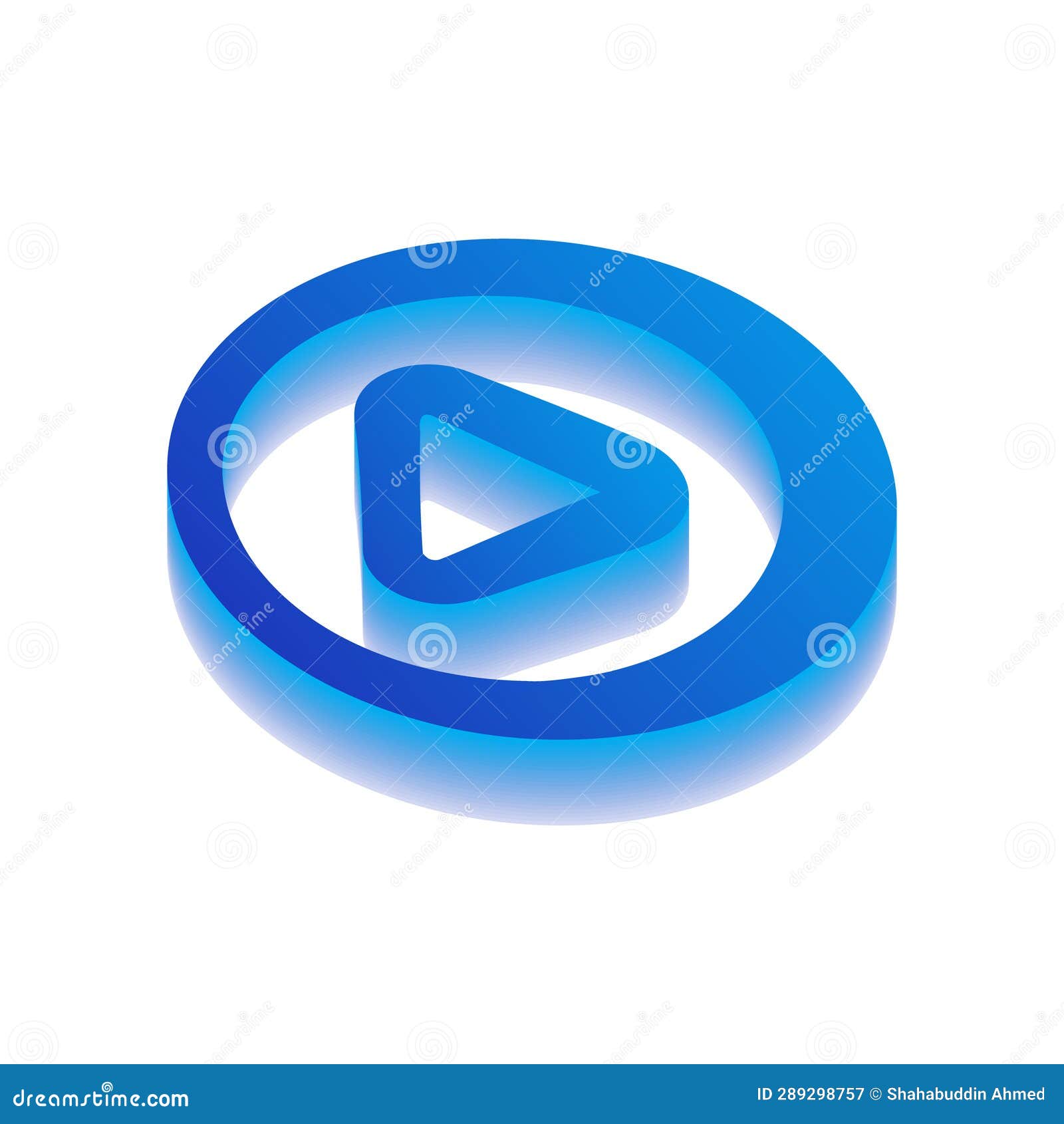 A Creative Play Button Circular In Rainbow Spectrum Cartoon Vector ...