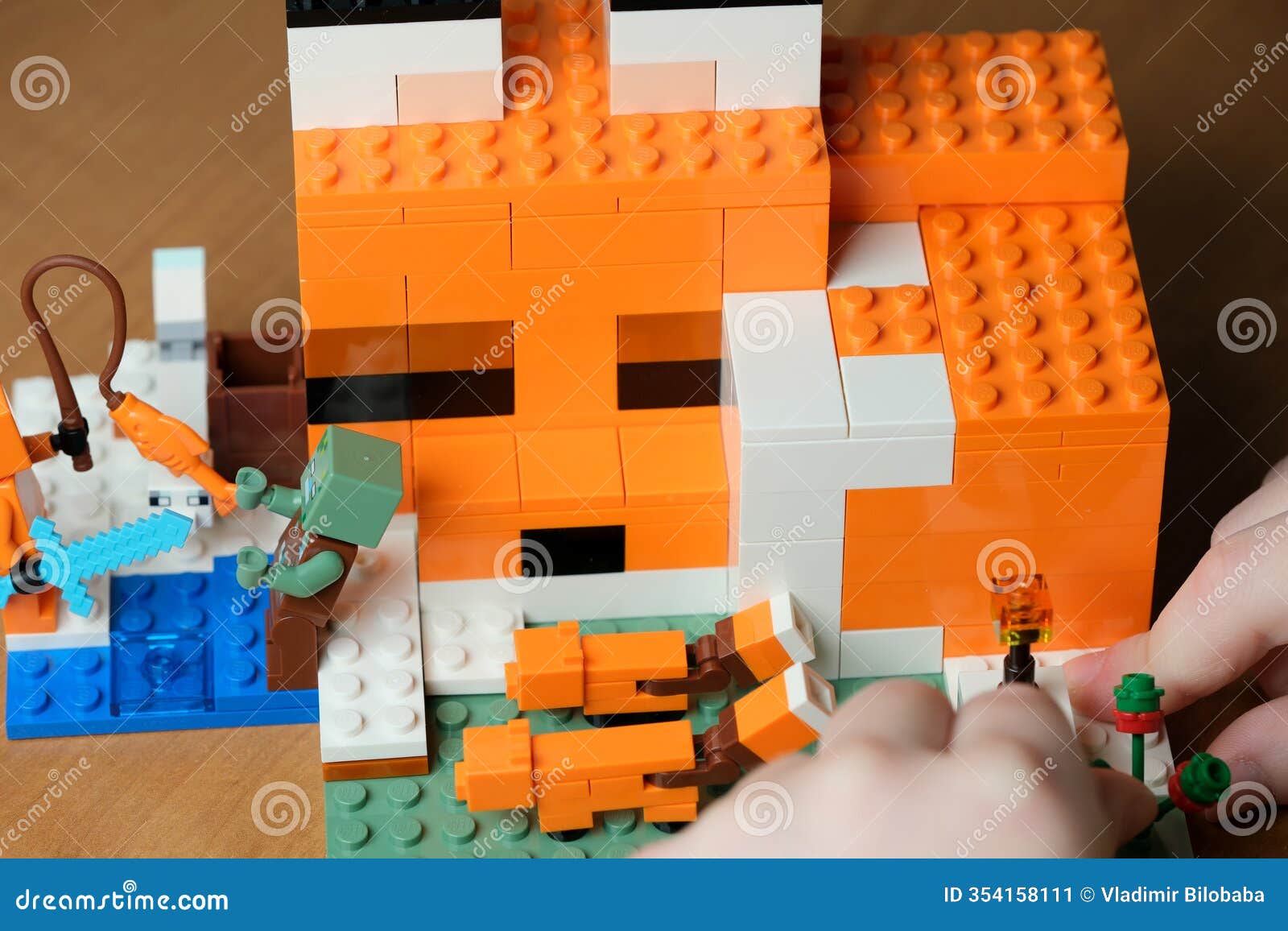 Creative Play with Vibrant Blocks in a Cozy Building Setting Editorial ...