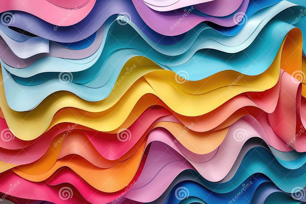 A Creative and Playful Wall Made from Various Colored Papers Stock ...