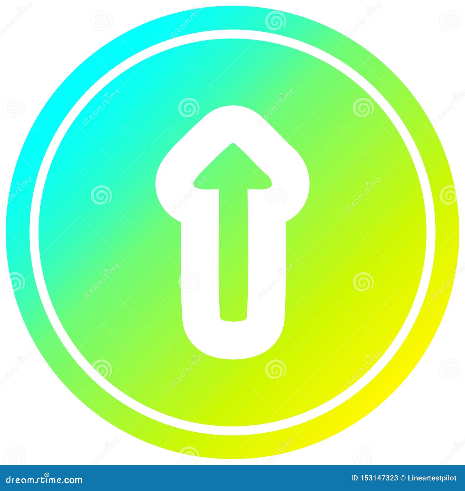 A Creative Pointing Arrow Circular in Cold Gradient Spectrum Stock ...