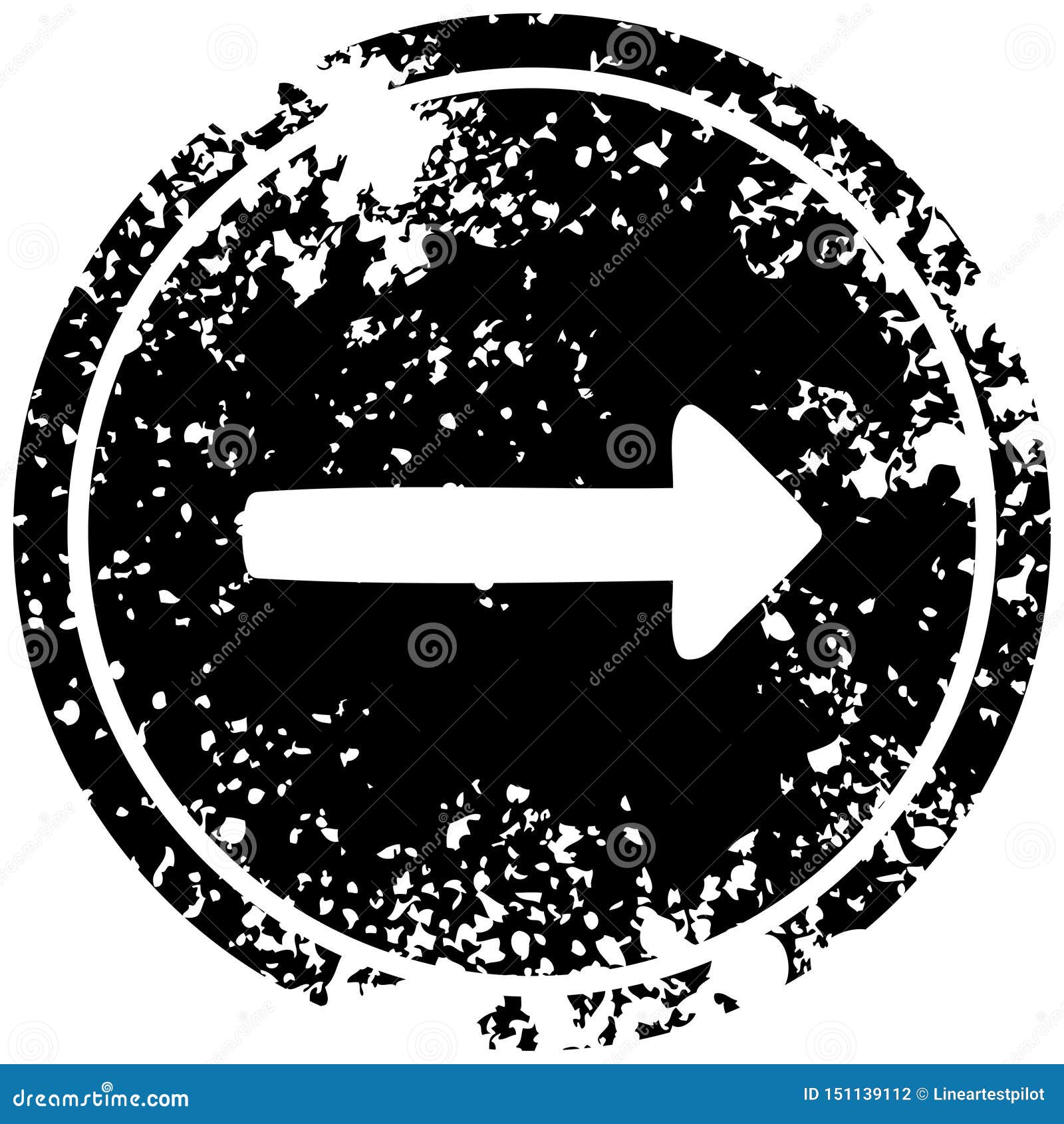 A Creative Pointing Arrow Distressed Icon Stock Vector - Illustration ...