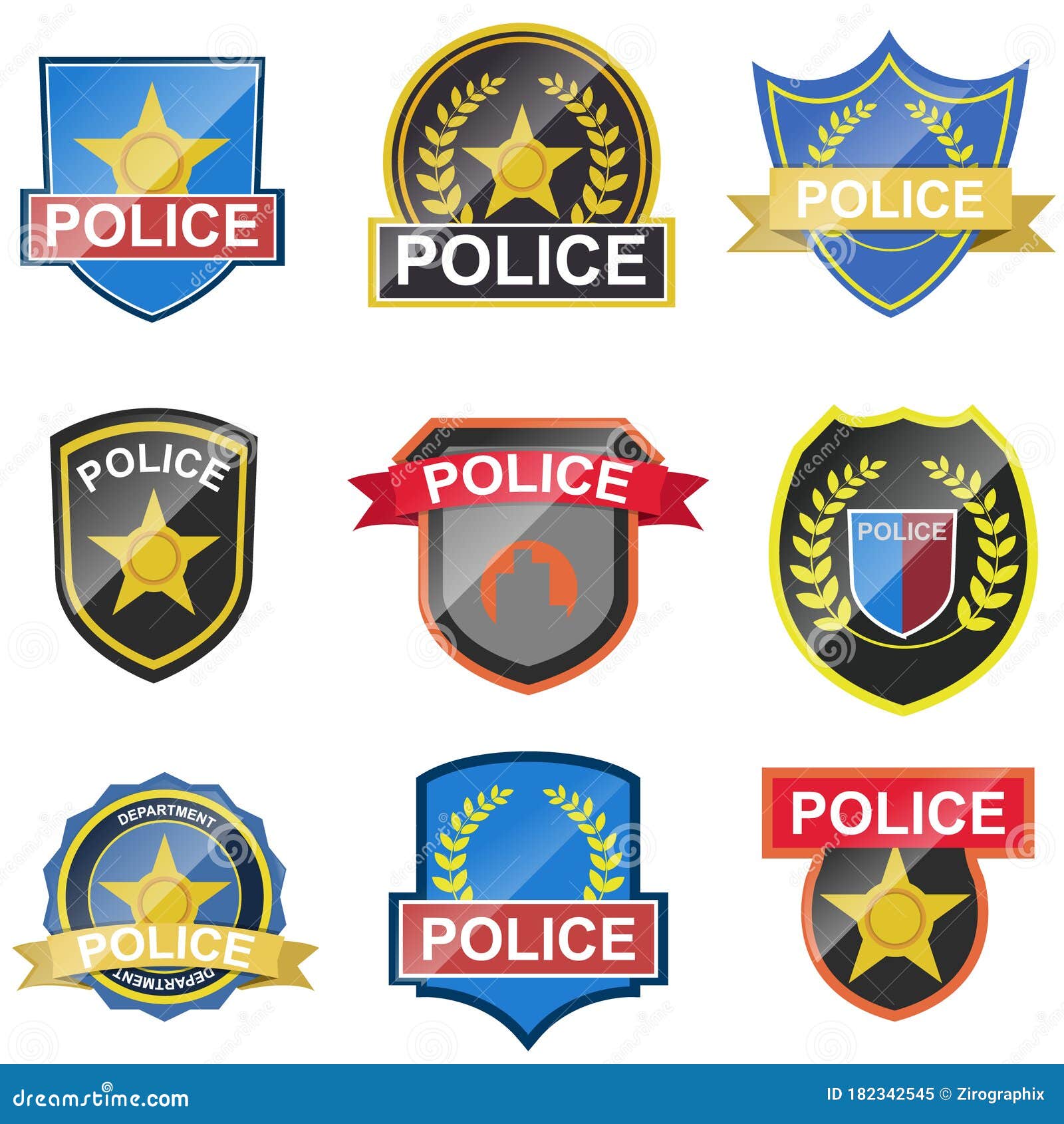 Creative Police Badges Vector Illustration Design Stock Vector ...