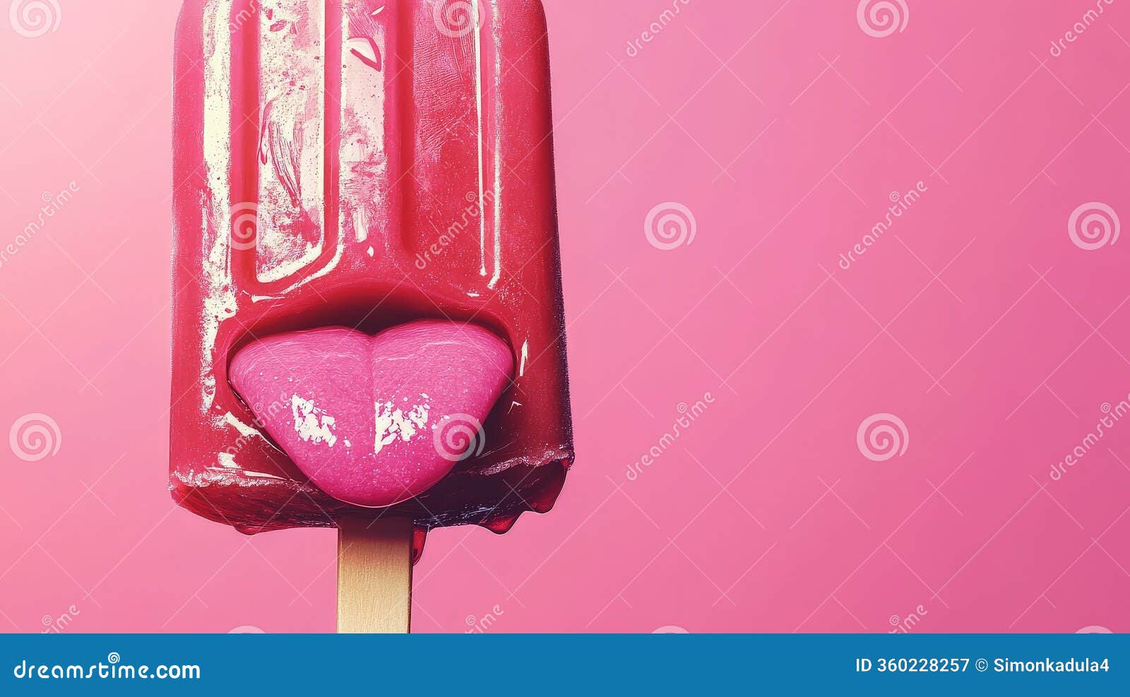 Creative Popsicle Design with Luscious Pink Lips Stock Image - Image of ...