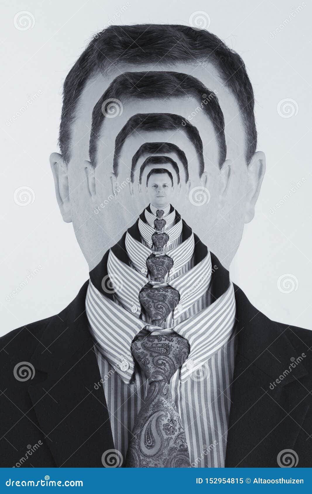Creative Portrait of a White Male Mixed with Multiple Exposures in ...