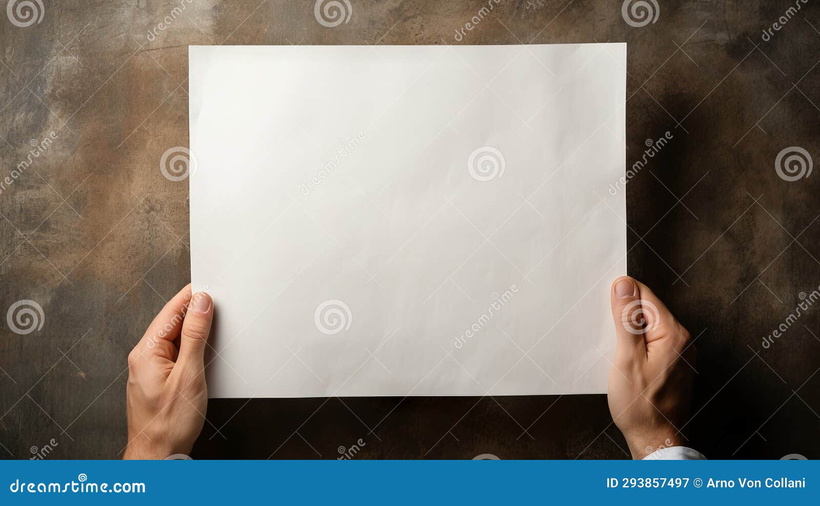 Creative Possibilities - Hands Grasping a Blank Piece of Paper Stock ...