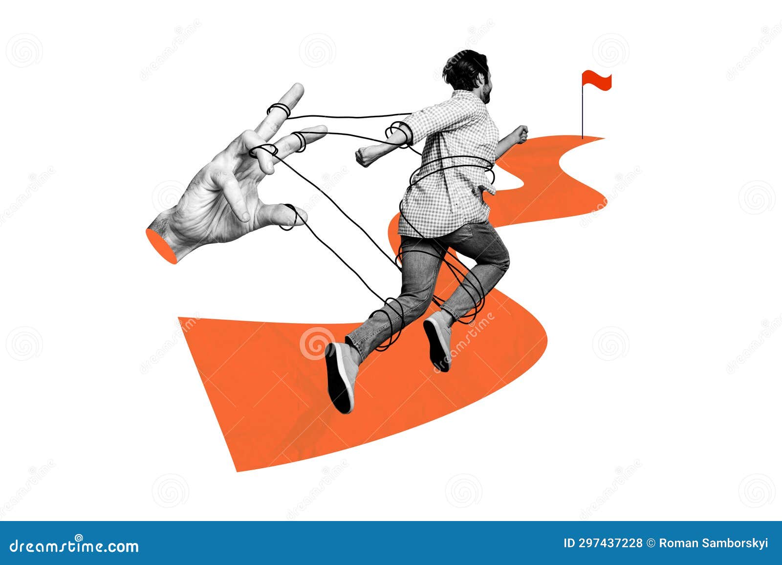 Creative Poster Collage Image of Determined Man Feel Struggle Overcome ...