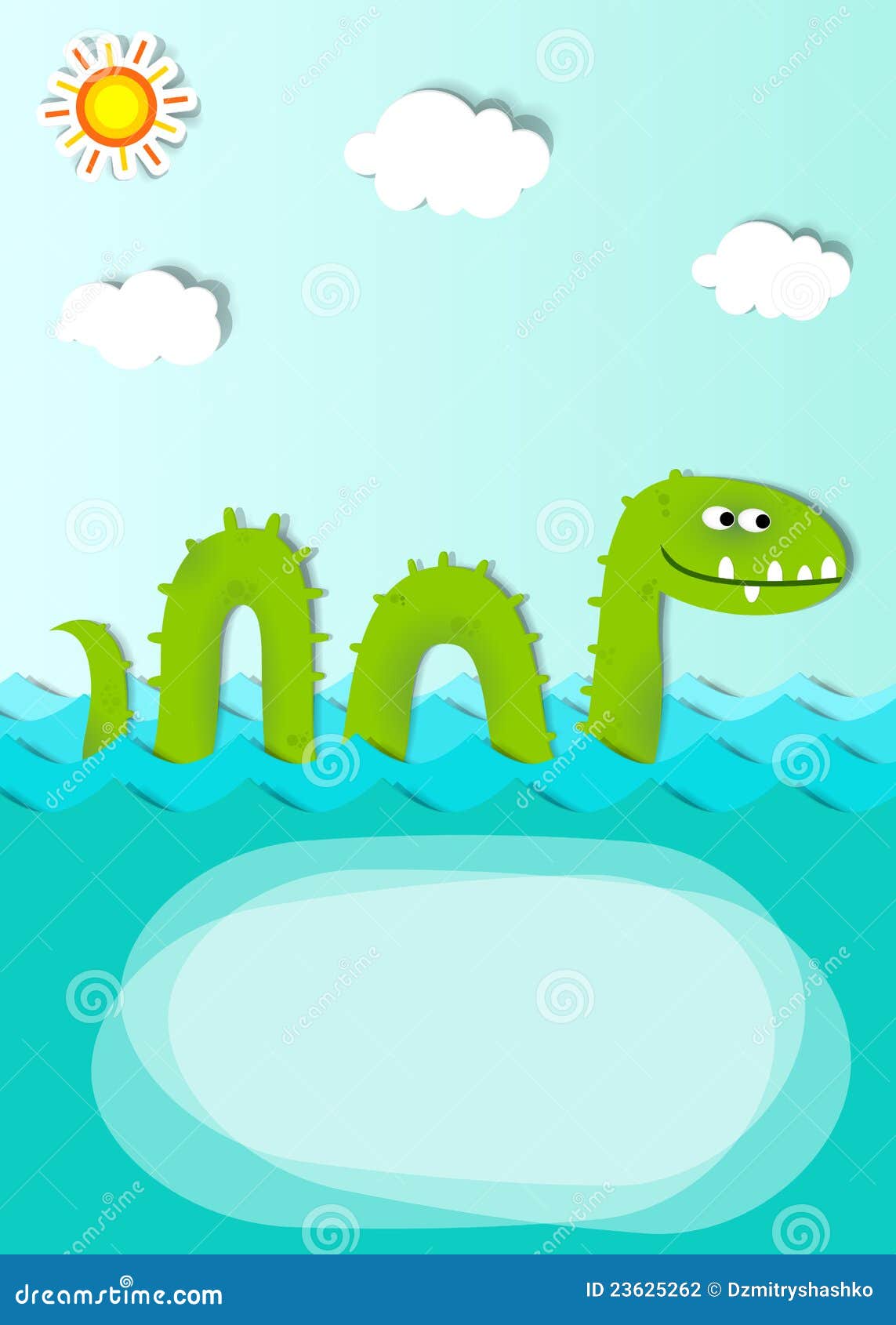 Creative Poster with Sea Monster Stock Vector - Illustration of fantasy ...