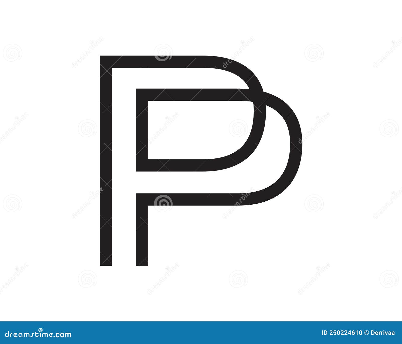 Creative PP Letters Visualized with Simple Touch Stock Vector ...