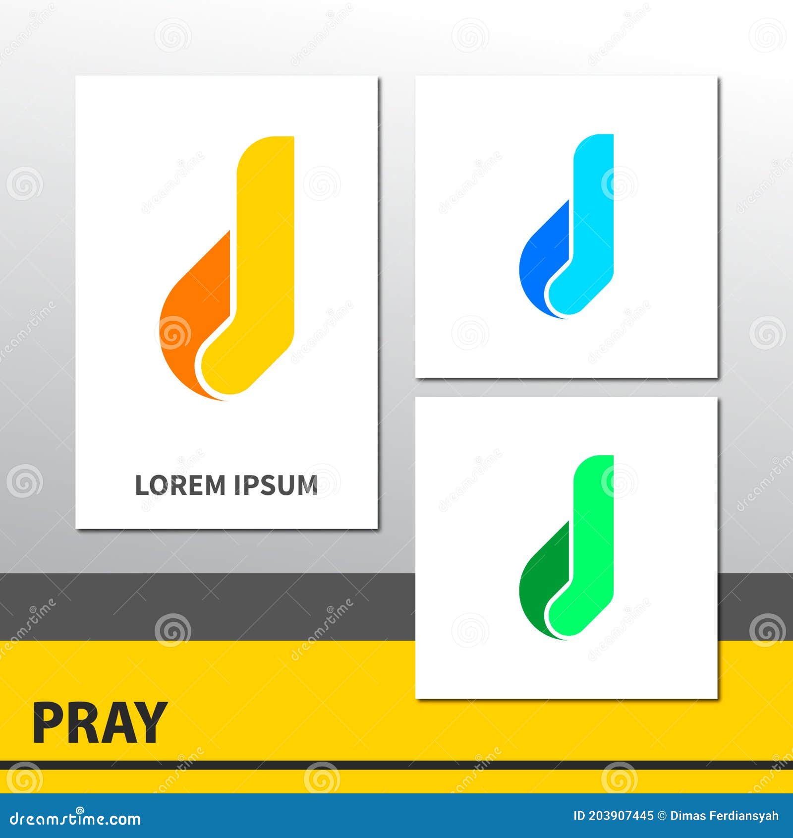 Creative Pray Logo Set with Color Options Stock Vector - Illustration ...