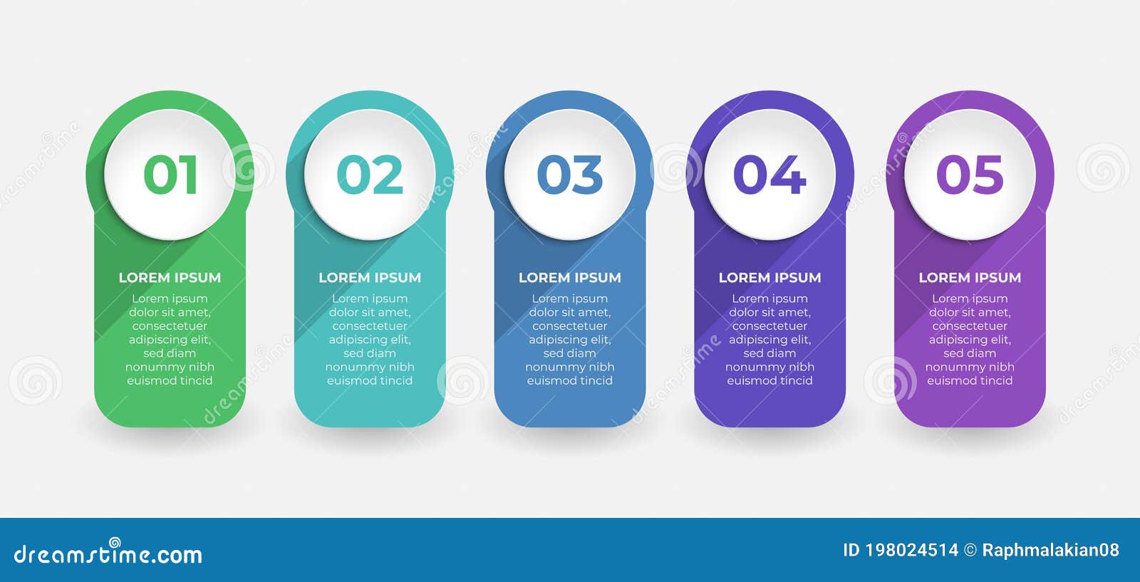 Creative Presentation Label Design For Infographics In 5 Steps Vector ...