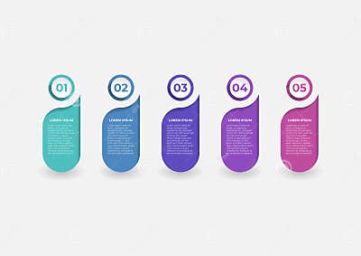 Creative Presentation Label Design for Infographics in 5 Steps Stock ...