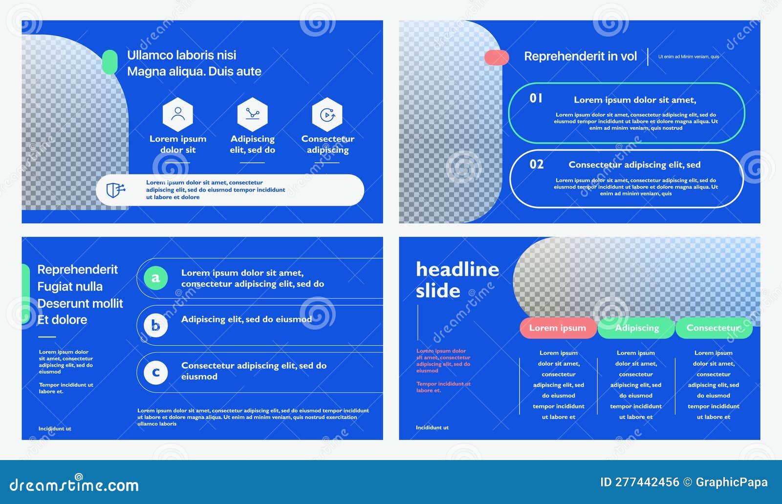 Creative Presentation Templates Elements on a Blue Background. Vector ...