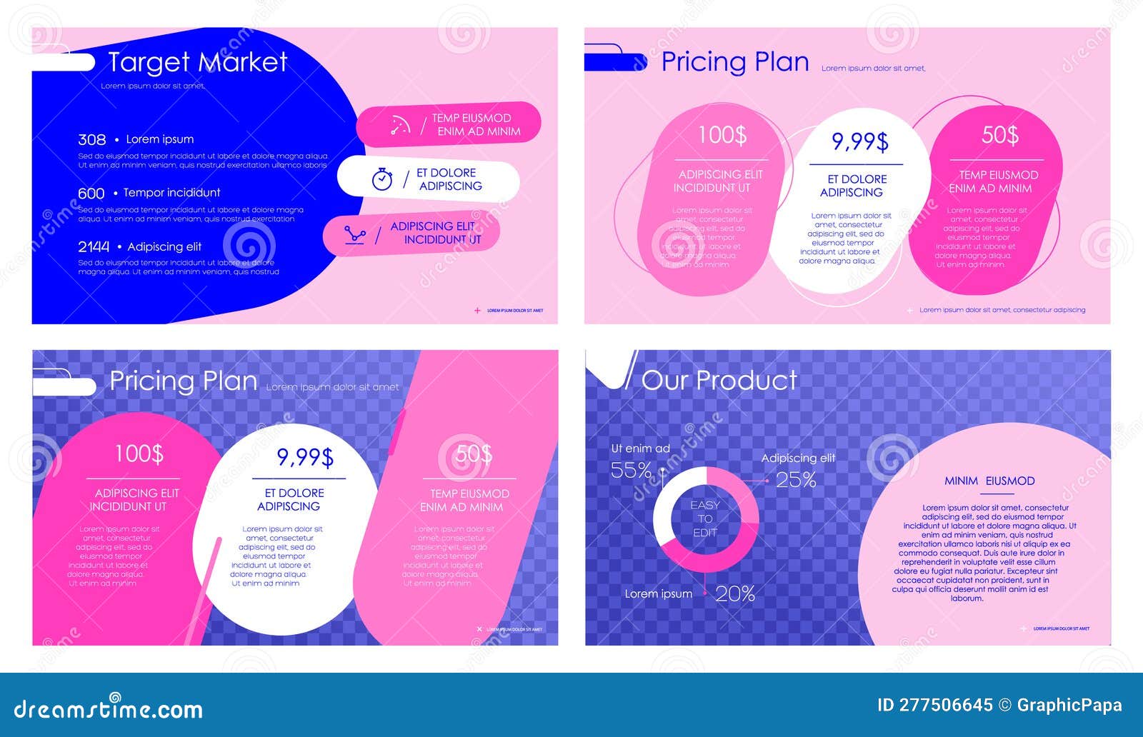 Creative Presentation Templates Elements on a Purple Background. Vector ...