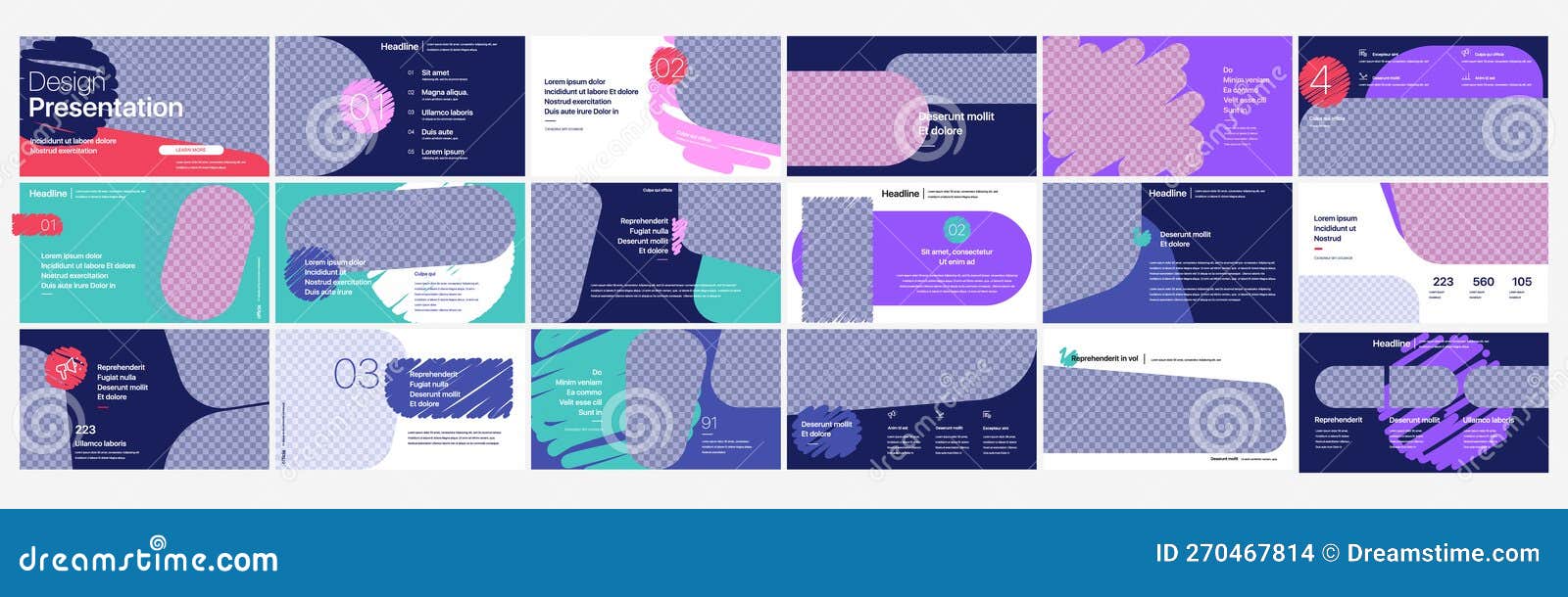 Creative Presentation Label Design For Infographics In 5 Steps Vector ...