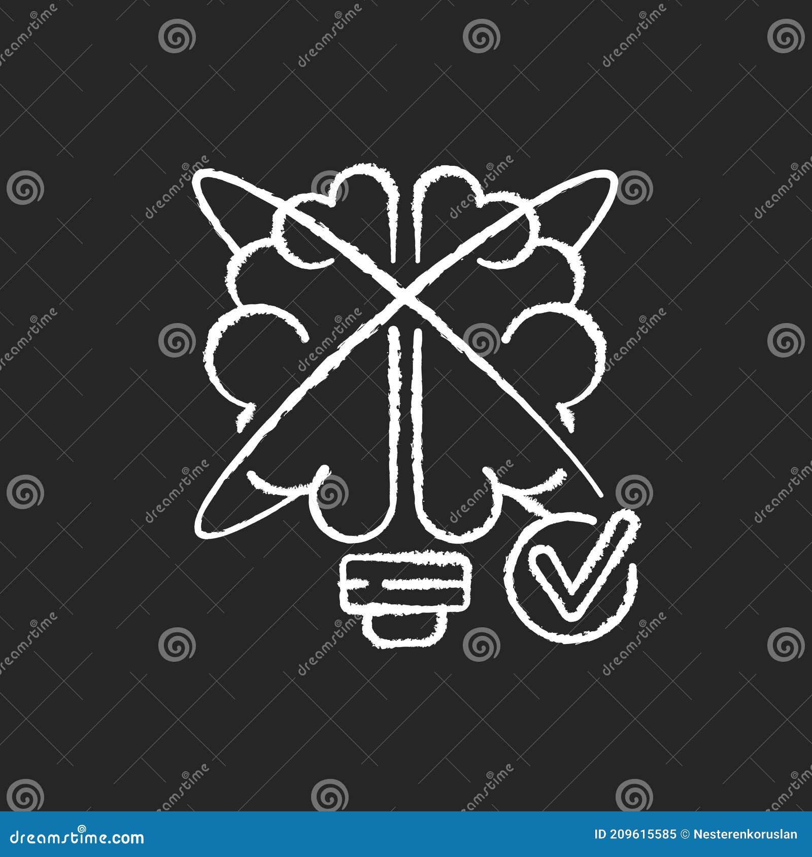 Creative Problem Solving Chalk White Icons Set on Black Background ...