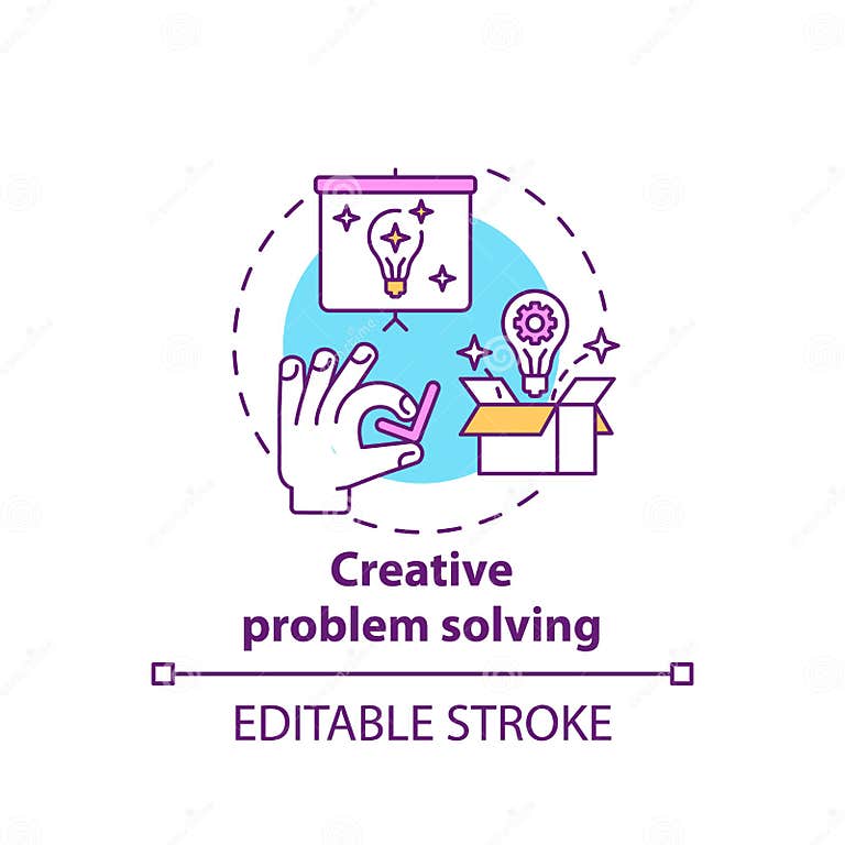 Creative Problem Solving Concept Icon Stock Vector - Illustration of ...