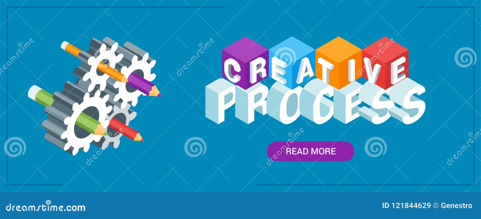 Creative process banner stock illustration. Illustration of information ...