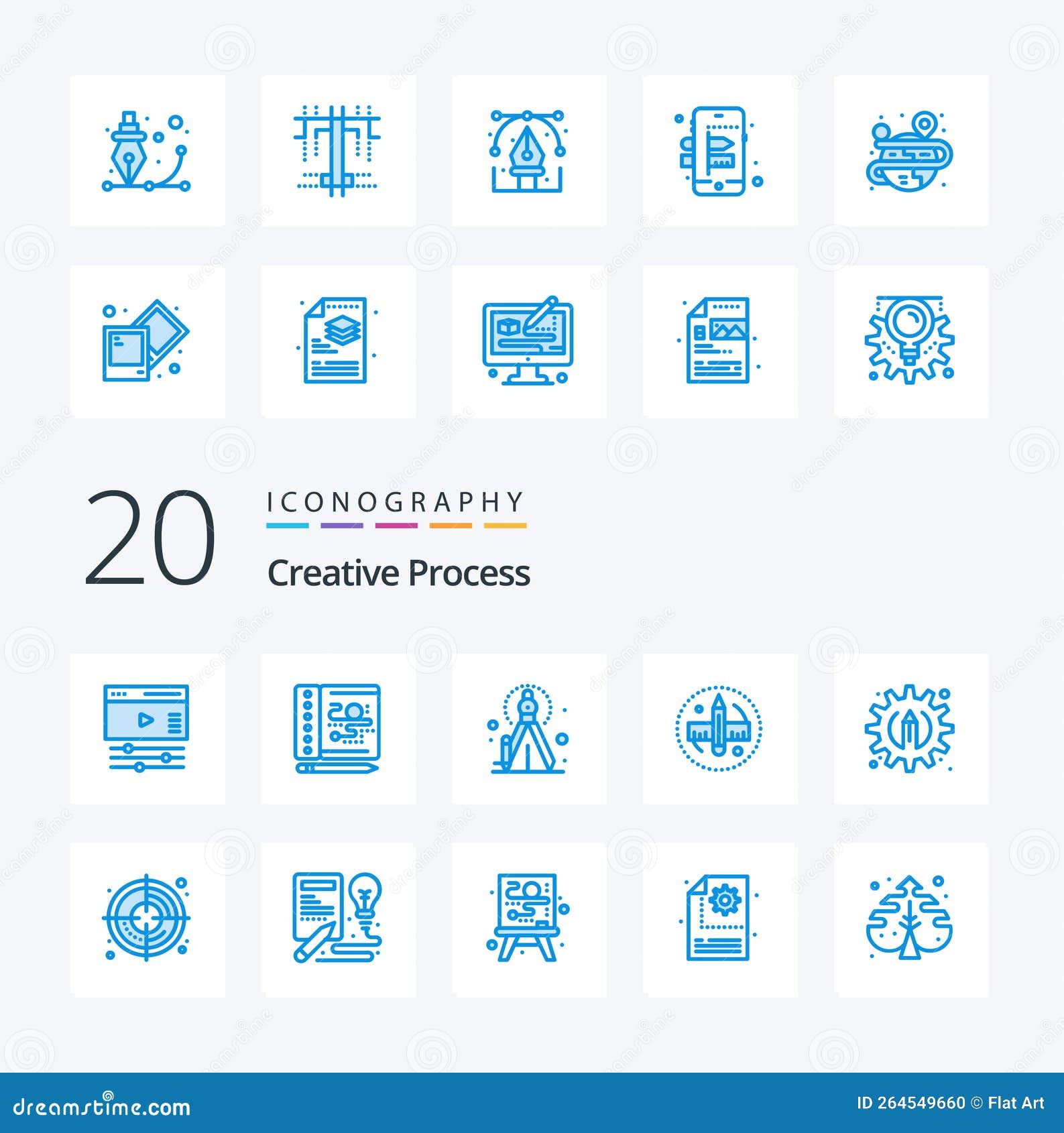 20 Creative Process Blue Color Icon Pack Like Target Process Creative ...