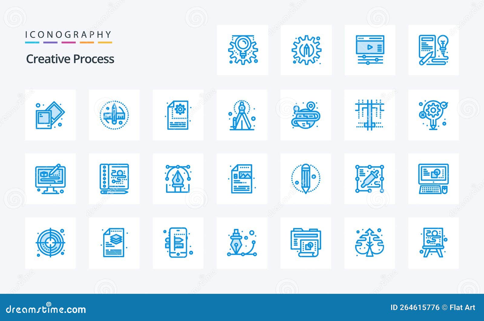 25 Creative Process Blue Icon Pack Stock Vector - Illustration of ...