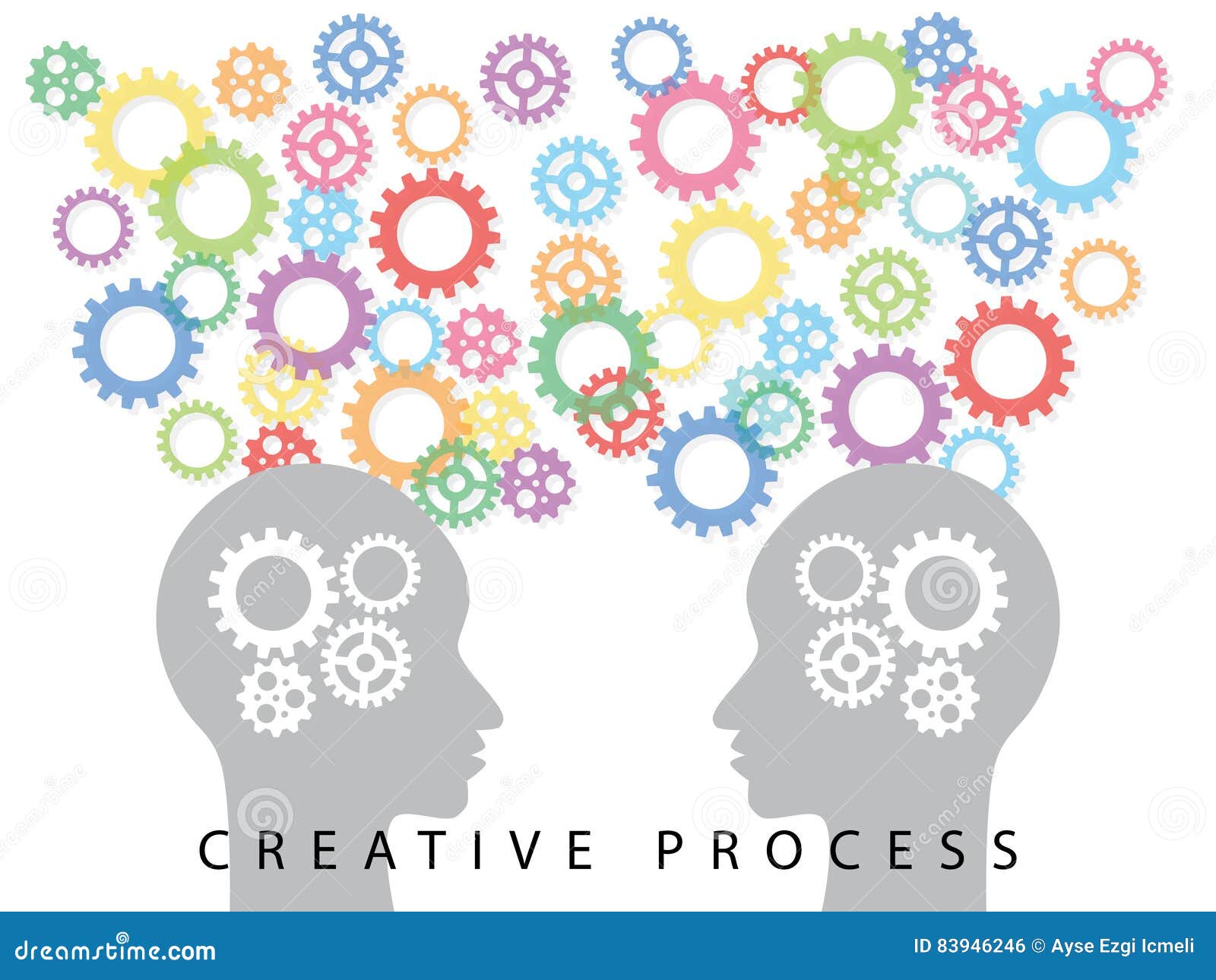 Creative Process stock vector. Illustration of gear, brain - 83946246