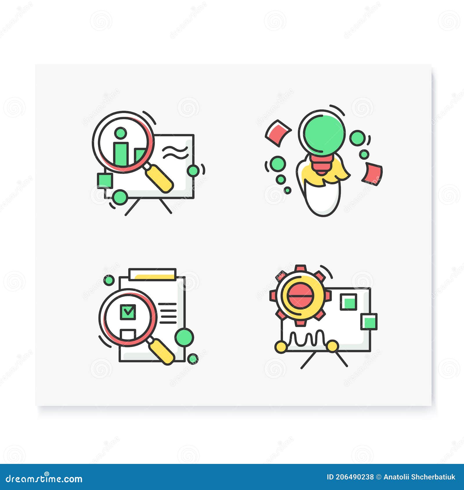 Creative Process Color Icons Set Stock Illustration - Illustration of ...
