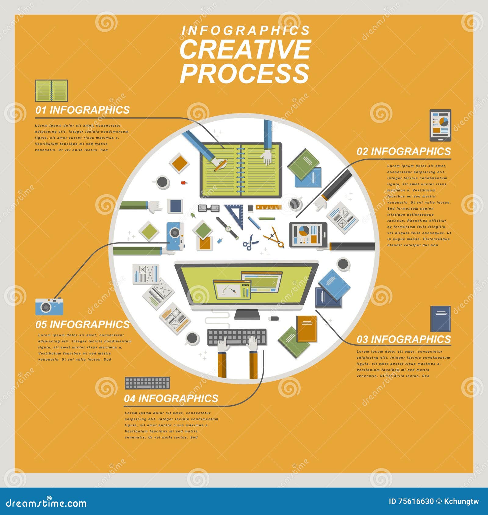 Creative process concept stock illustration. Illustration of material ...