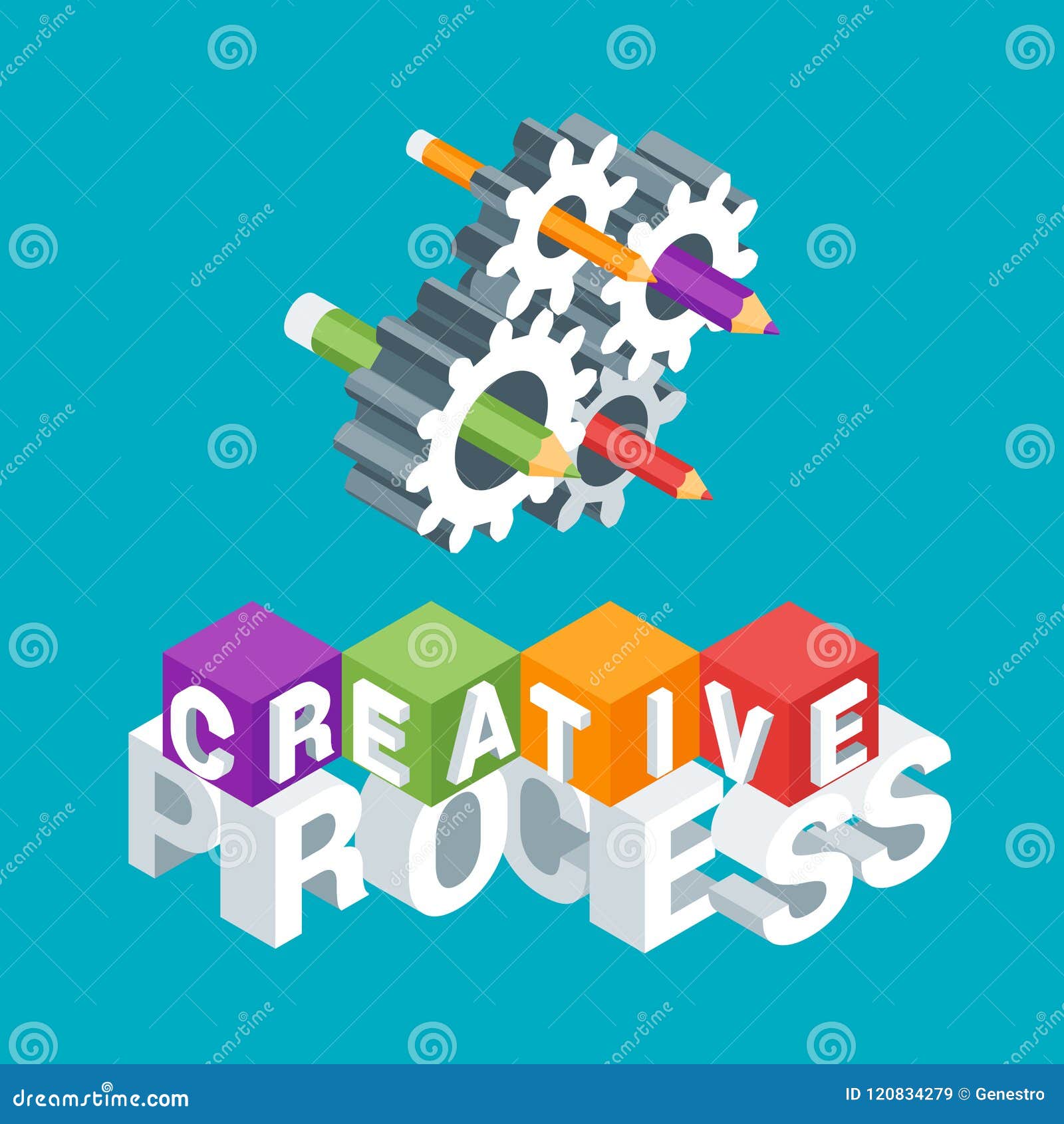 Creative process concept stock vector. Illustration of keywords - 120834279