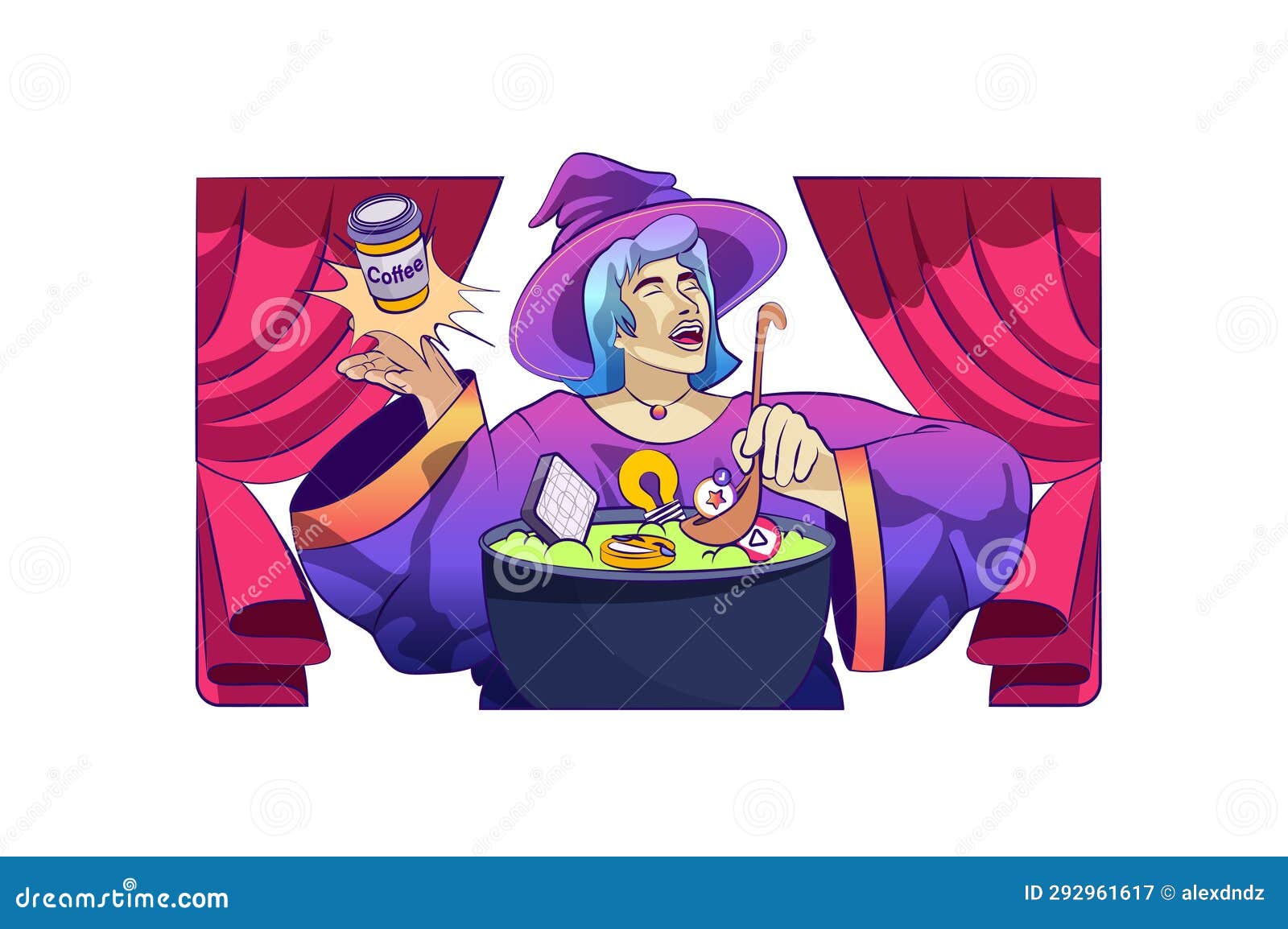 Creative Process Concept with People Scene in Flat Cartoon Design for ...