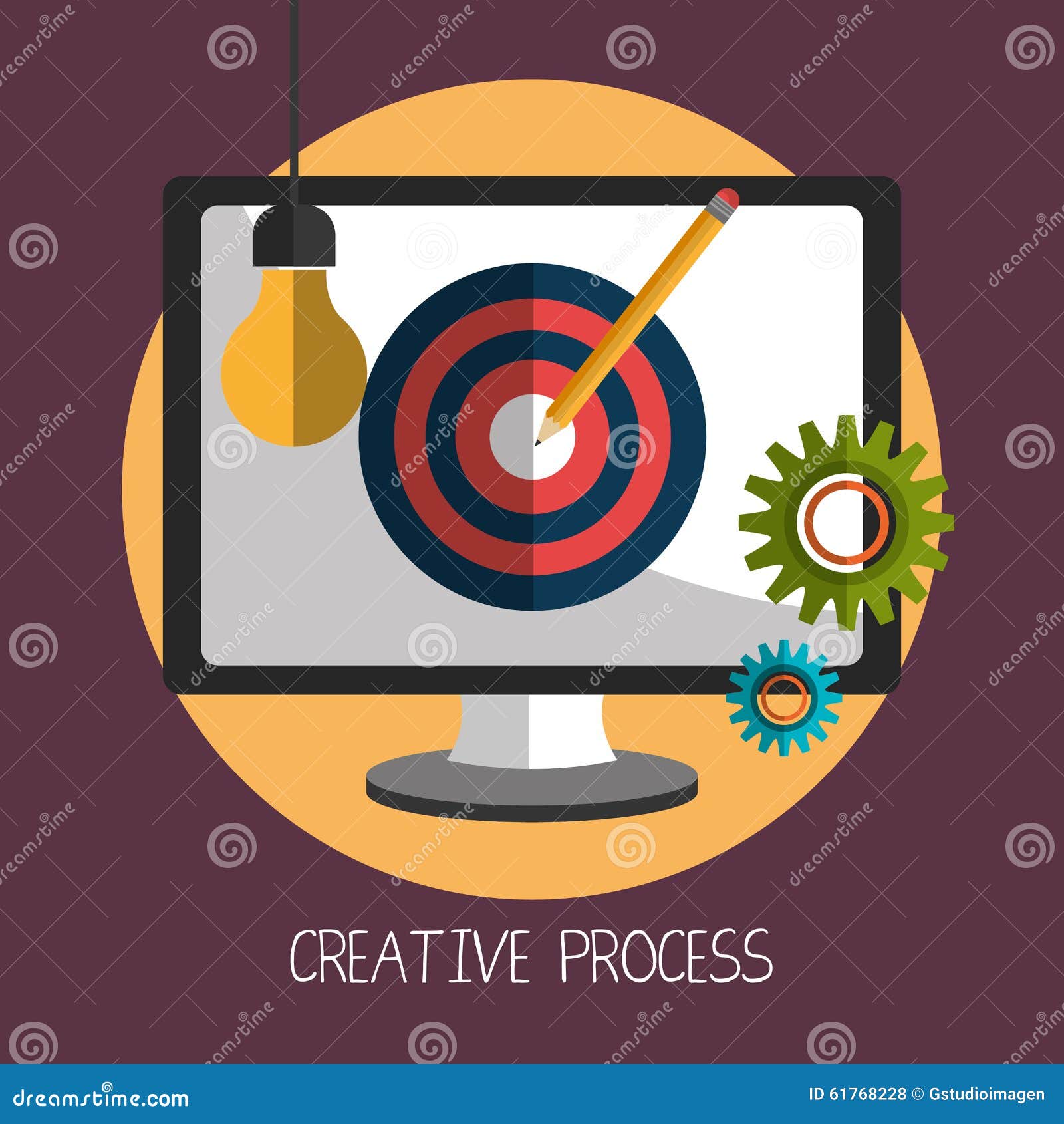 Creative Process Design with Colorful Icons Stock Vector - Illustration of gears, icon: 61768228