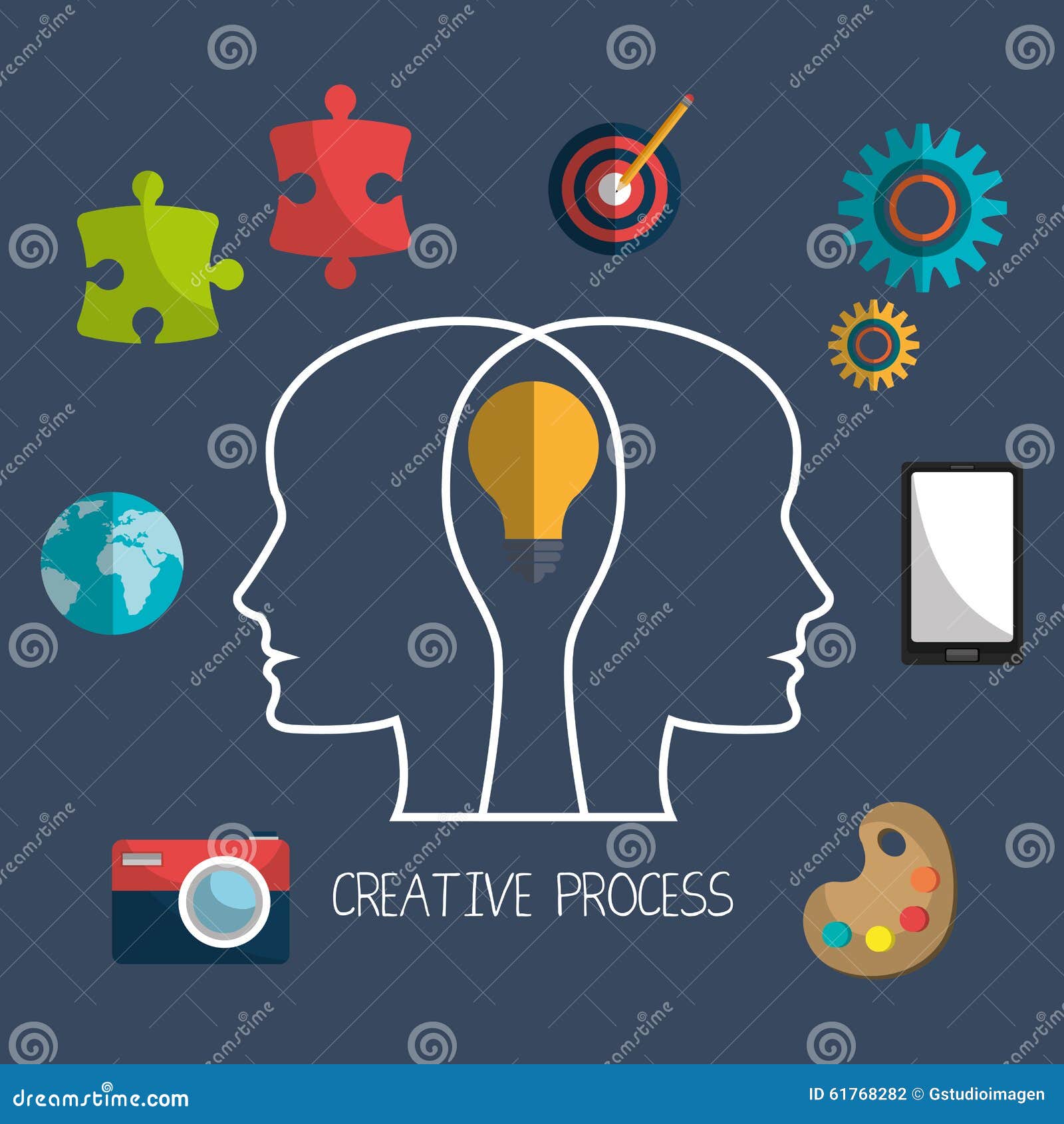 Creative Process Design with Colorful Icons Stock Vector - Illustration ...