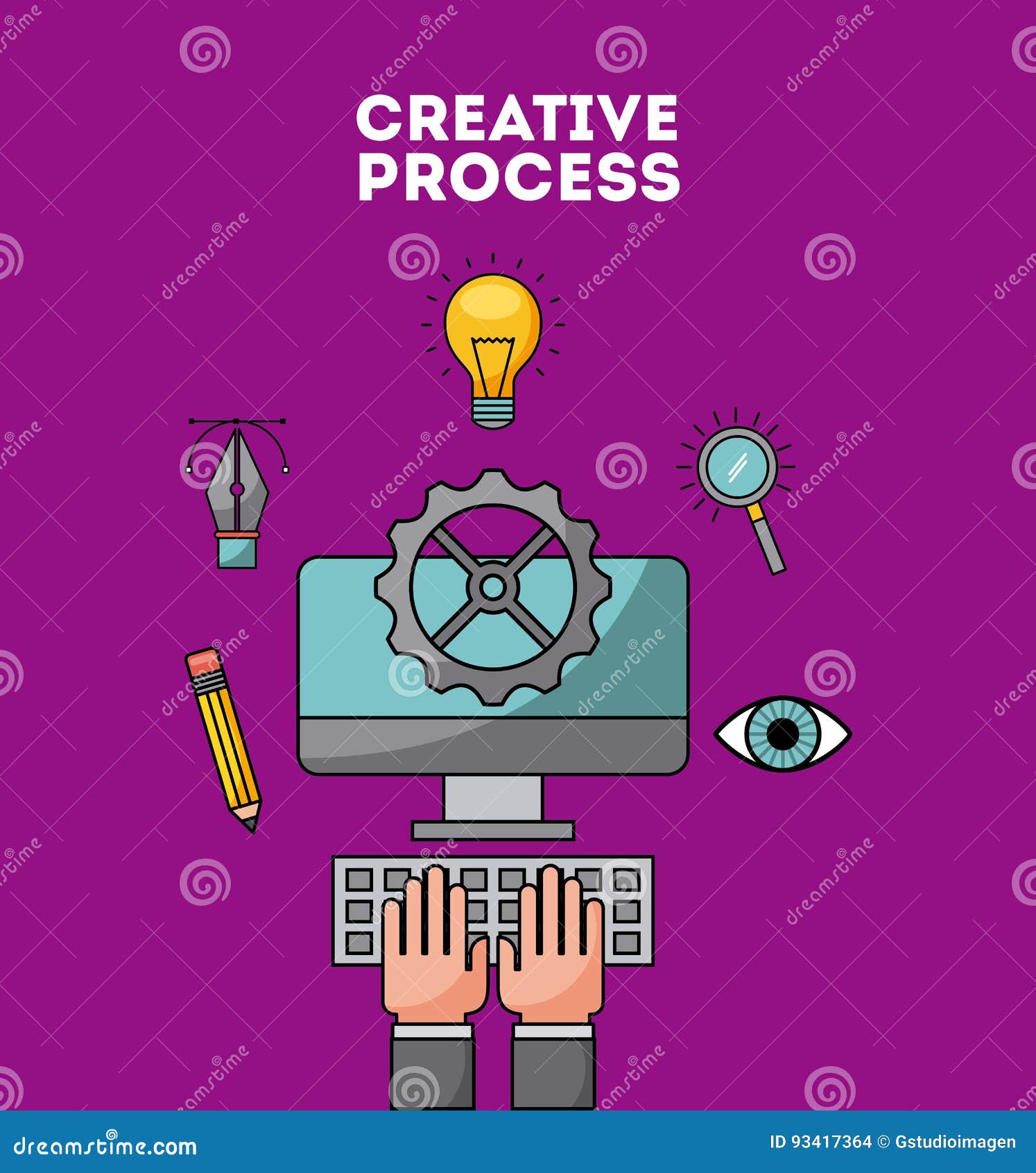 Creative Process Flat Illustration Stock Vector - Illustration of ...