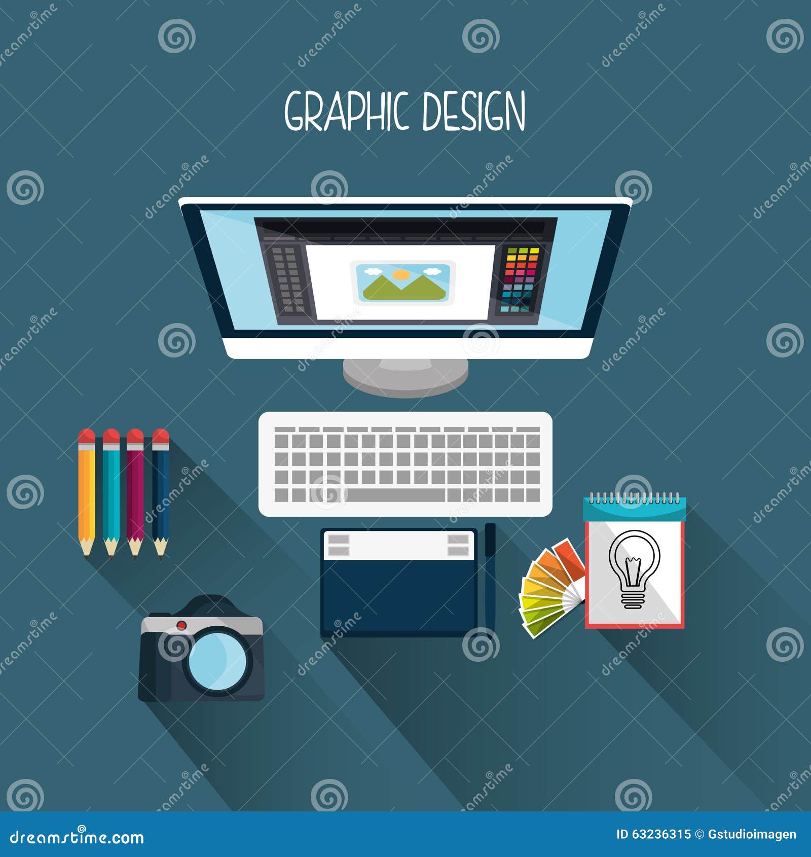 Creative Process Graphic Design Stock Illustration - Illustration of ...