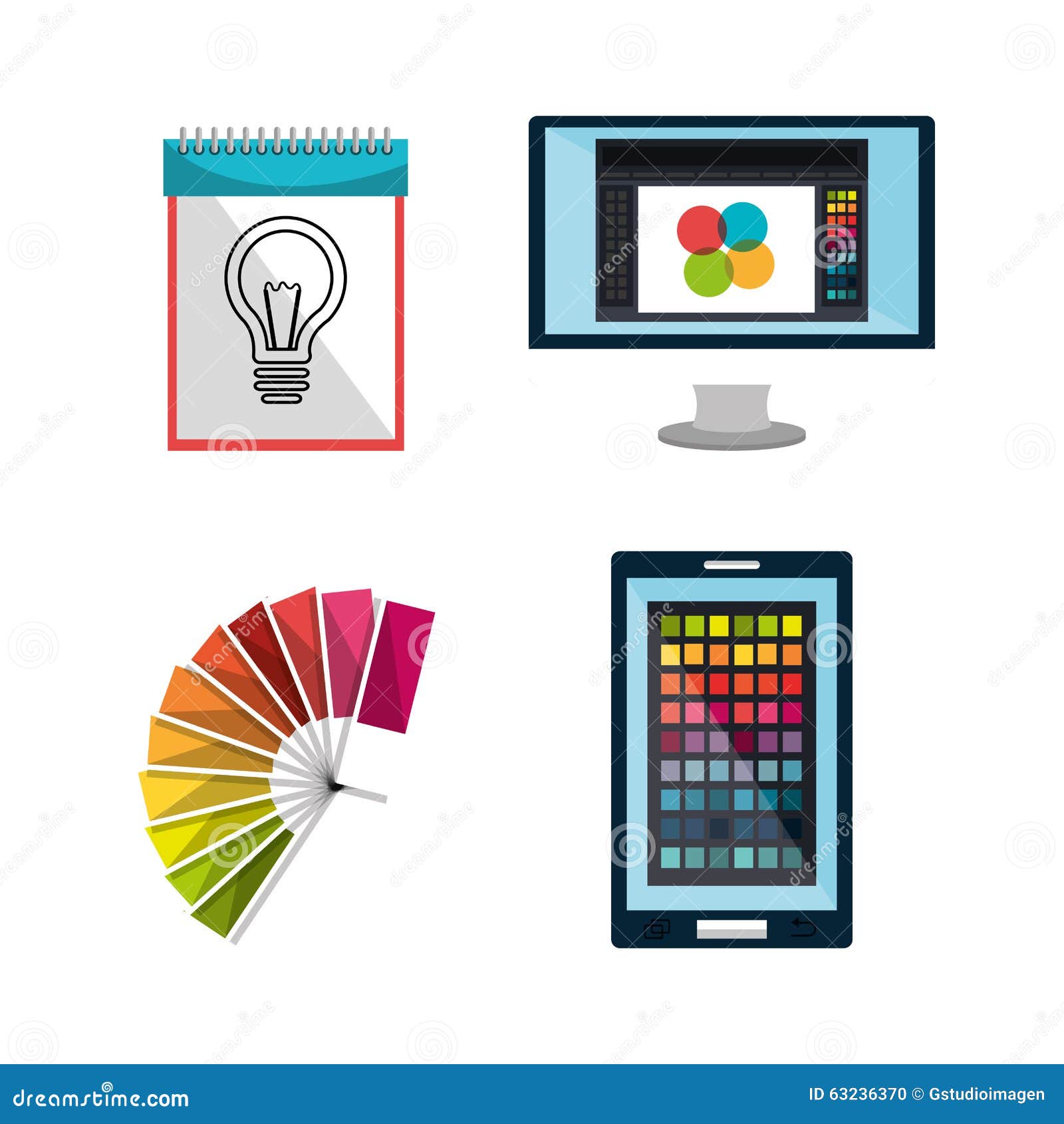 Creative Process Graphic Design Stock Illustration - Illustration of ...
