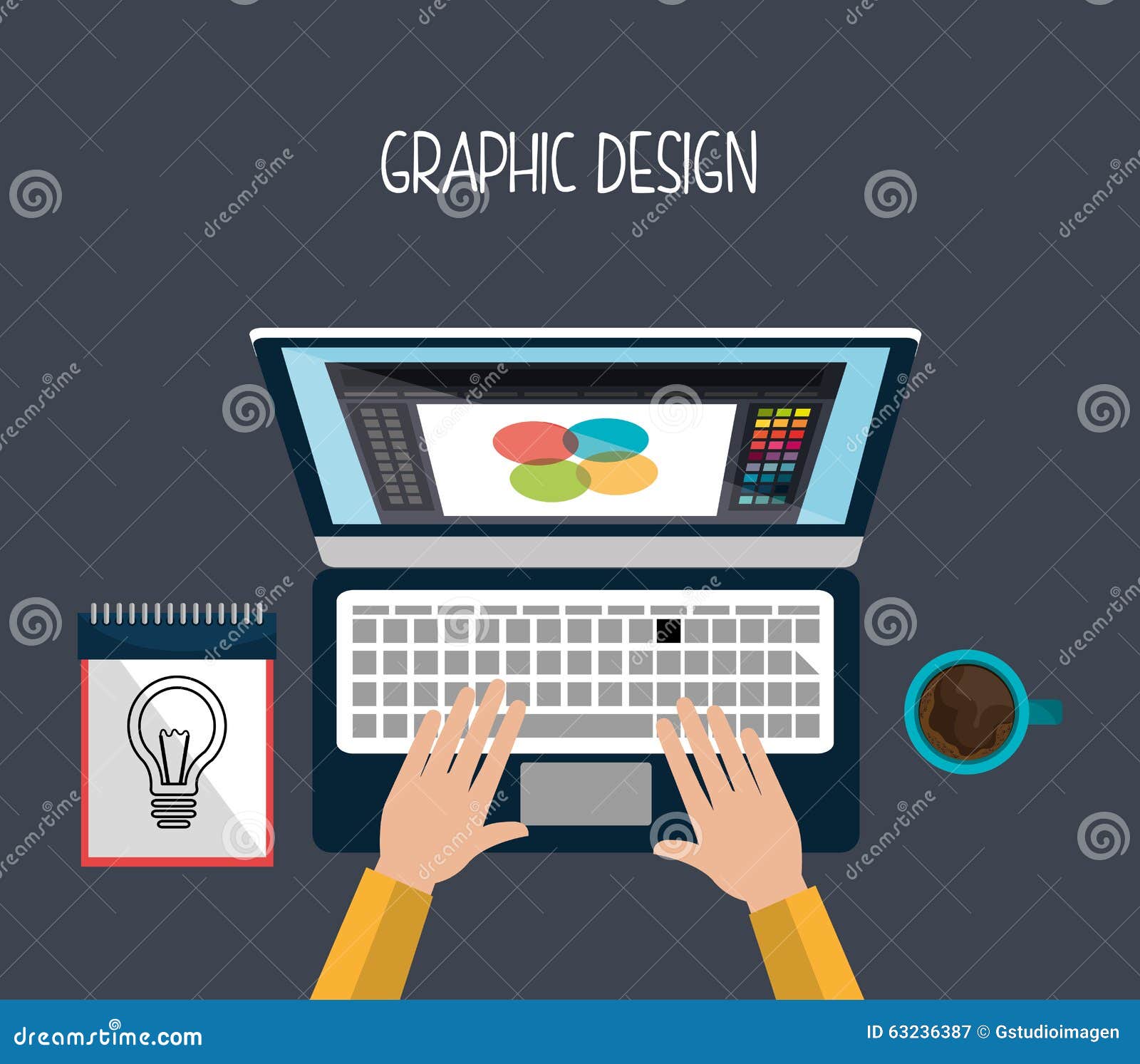 Creative Process Graphic Design Stock Illustration - Illustration of ...