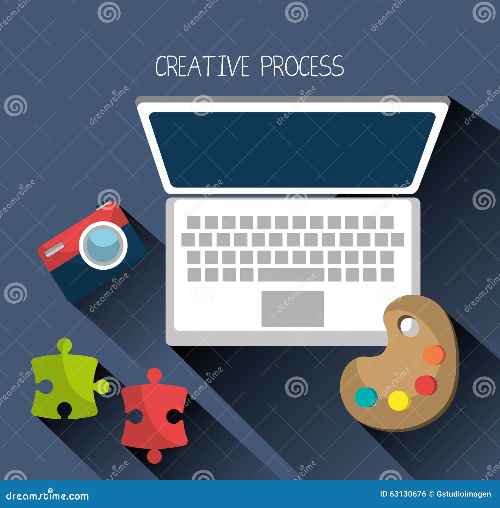 Creative Process Graphic Design Theme Stock Vector - Illustration of ...