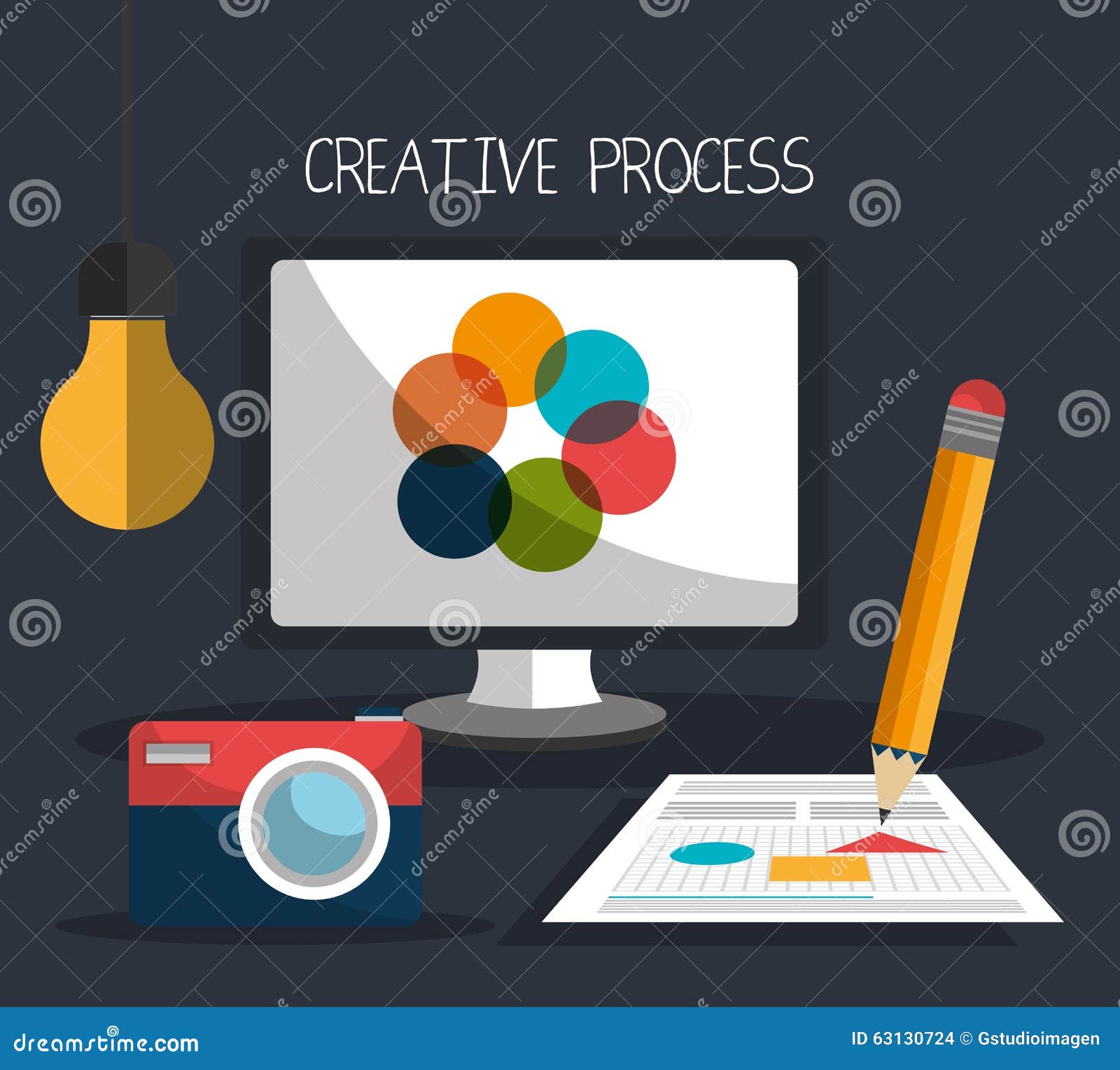 Creative Process Graphic Design Stock Vector - Illustration of ...