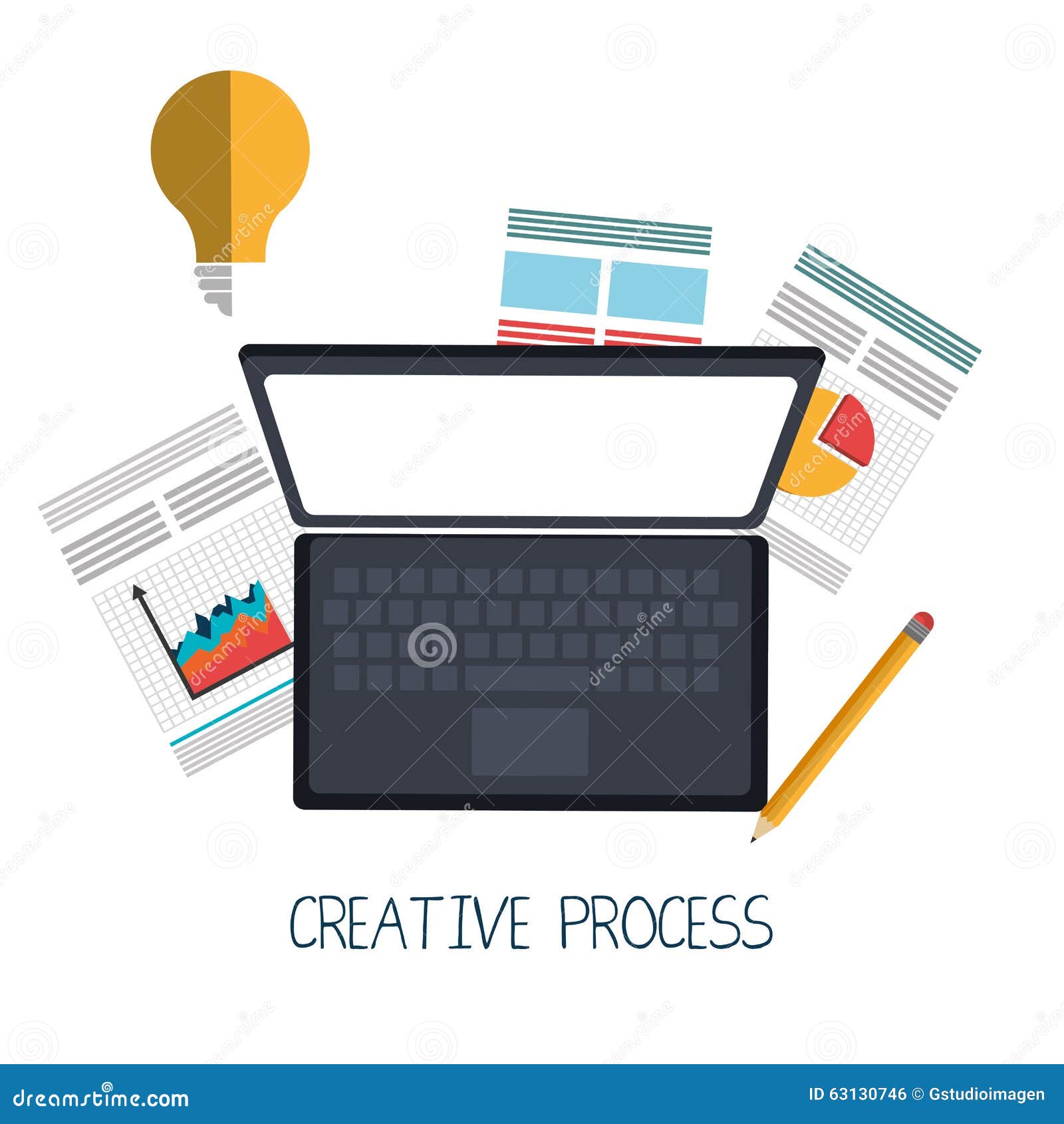 Creative Process Graphic Design Stock Vector - Illustration of office ...