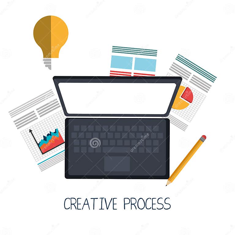 Creative Process Graphic Design Stock Vector - Illustration of office ...