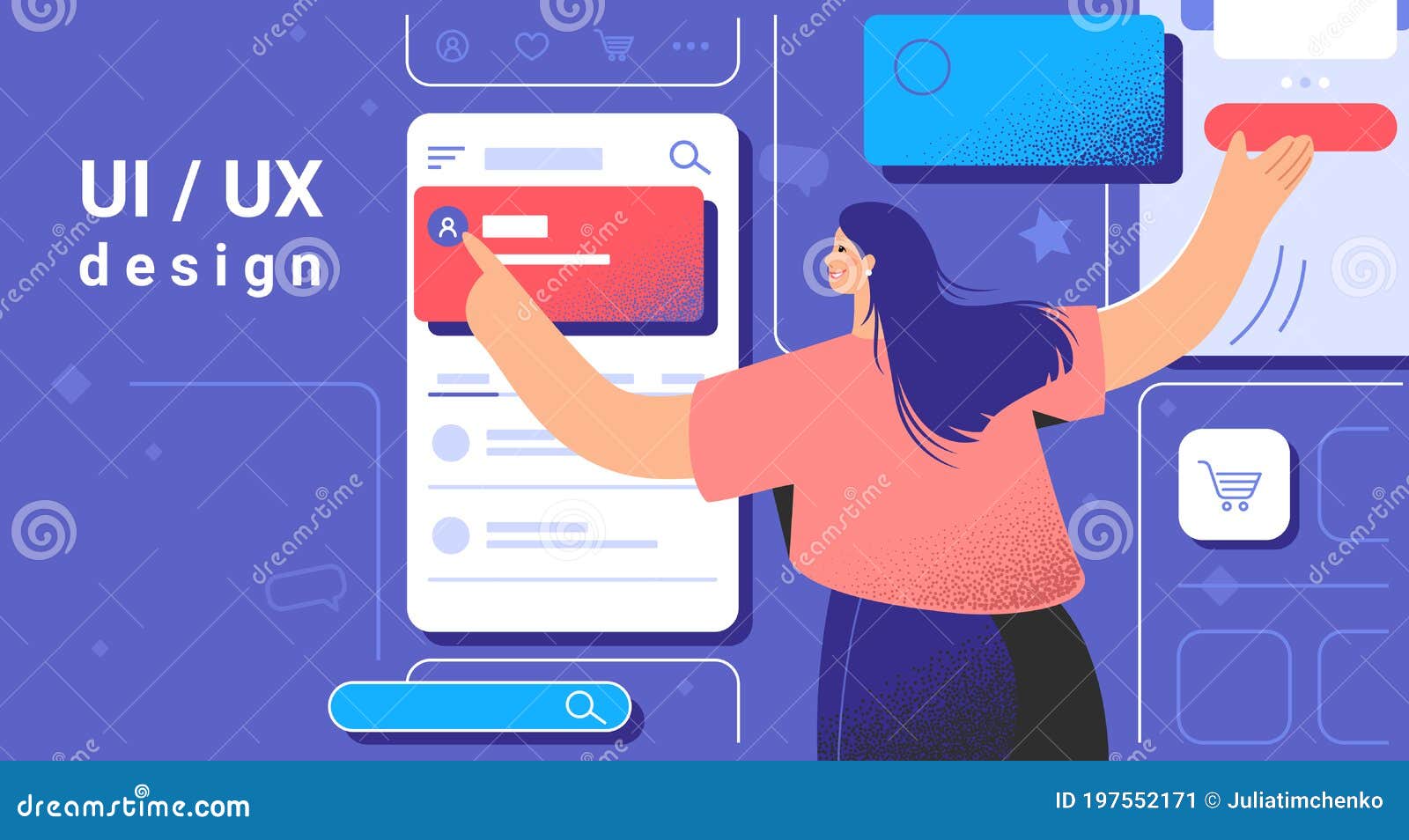 Creative Process of Graphic Designer or Web Developer Stock Vector ...