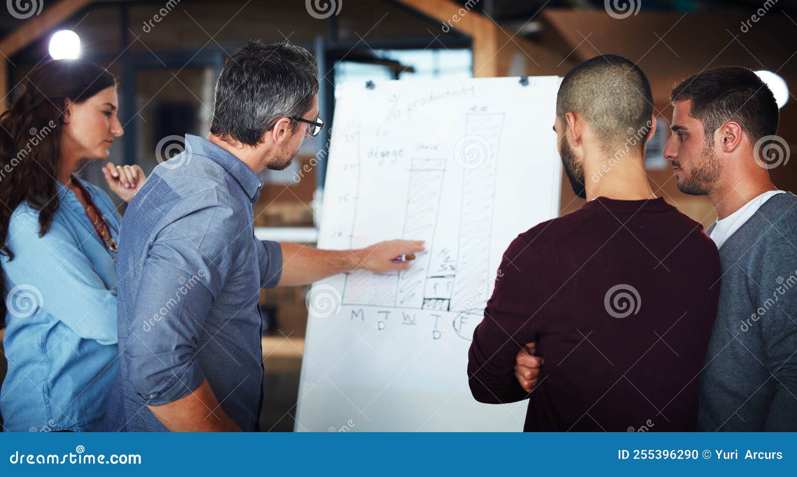 The Creative Process. a Group of Colleagues Brainstorming Together on a ...