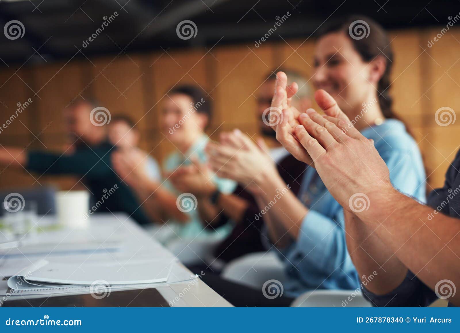 The Creative Process. a Group of Colleagues Clapping Together at a ...